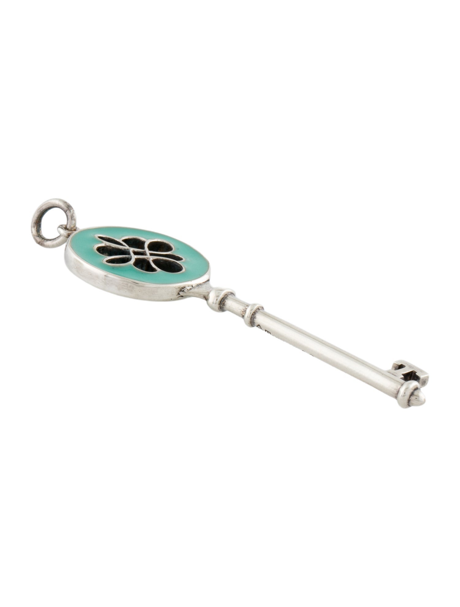 Tiffany & Co. Enamel Heart Key Pendant - Blue Pendant Necklace ...