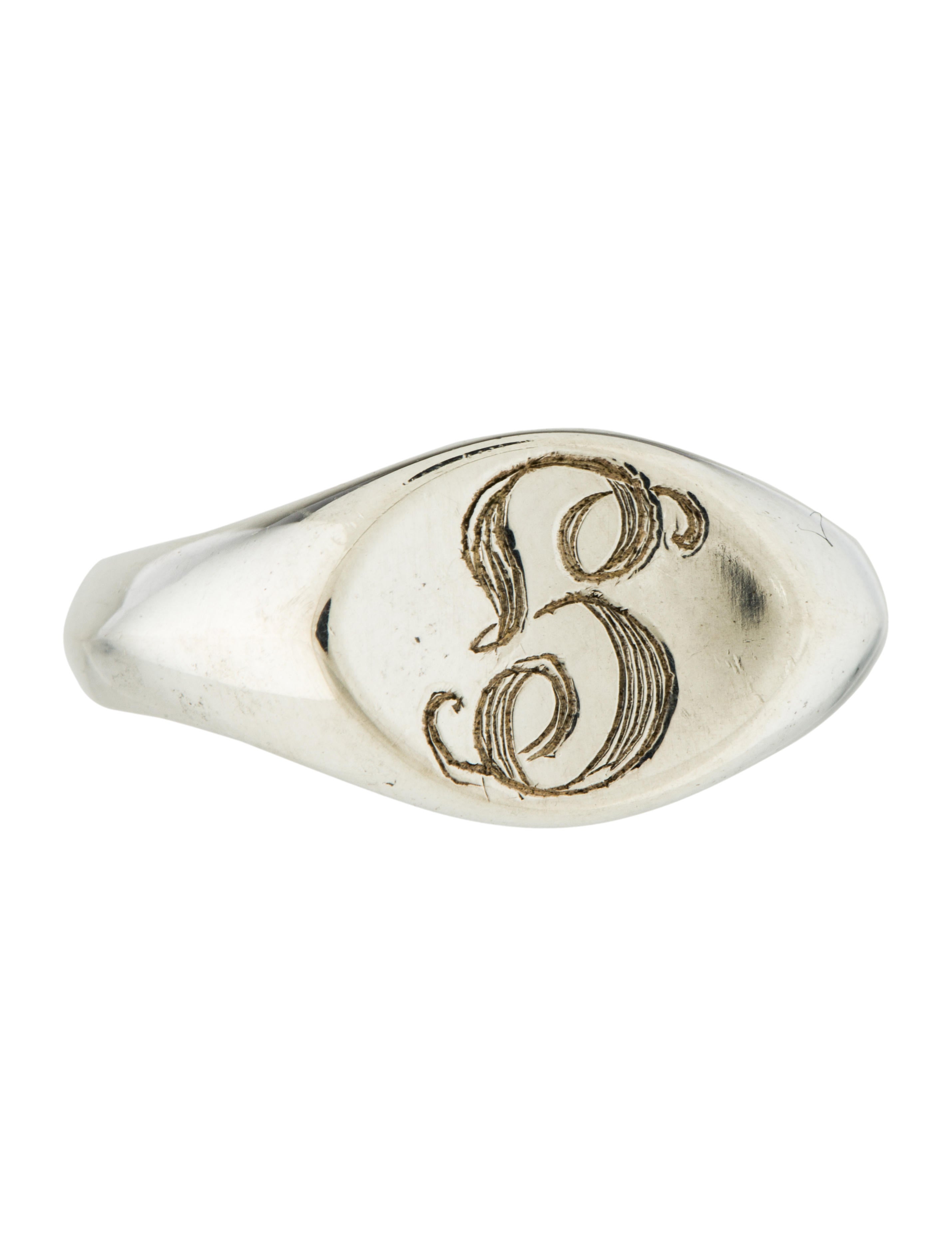 Tiffany & Co. Engraved Signet Ring - Sterling Silver Signet Ring, Rings ...