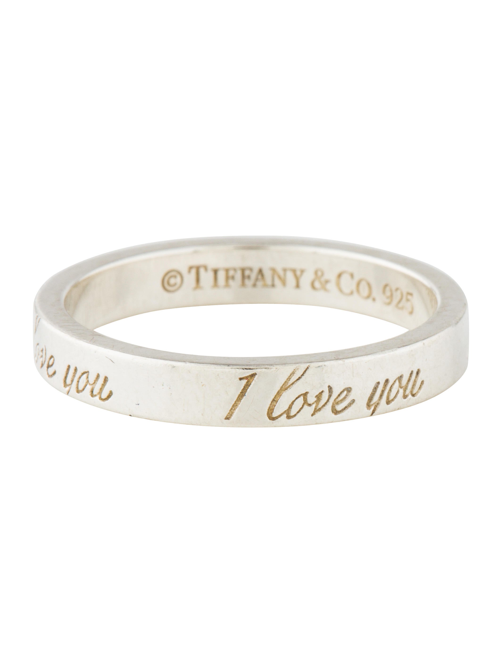 Tiffany Co. I Love You Ring Sterling Silver Band Rings TIF66274 The RealReal