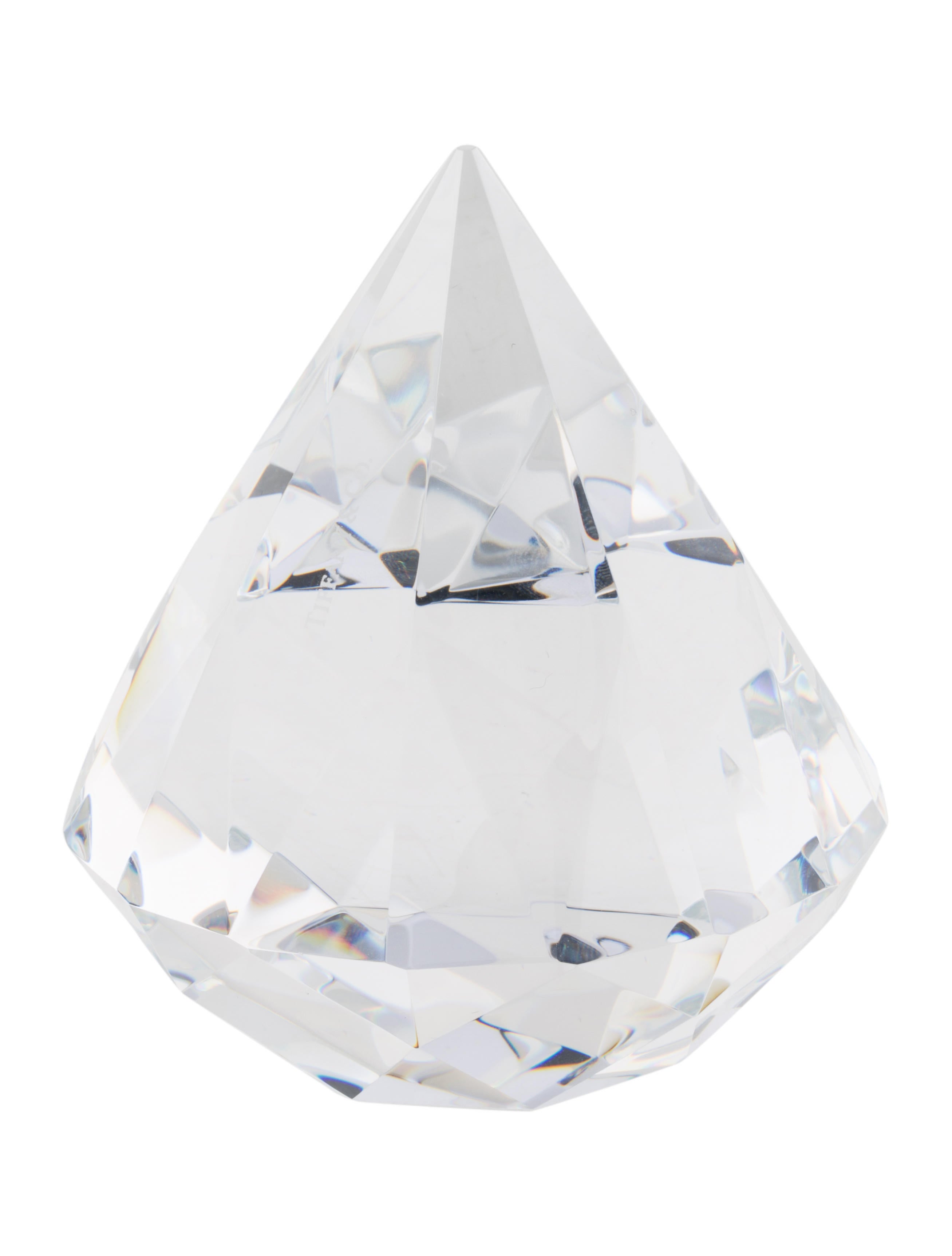 Tiffany & Co. Crystal Diamond Paperweight - Clear Decorative Accents ...