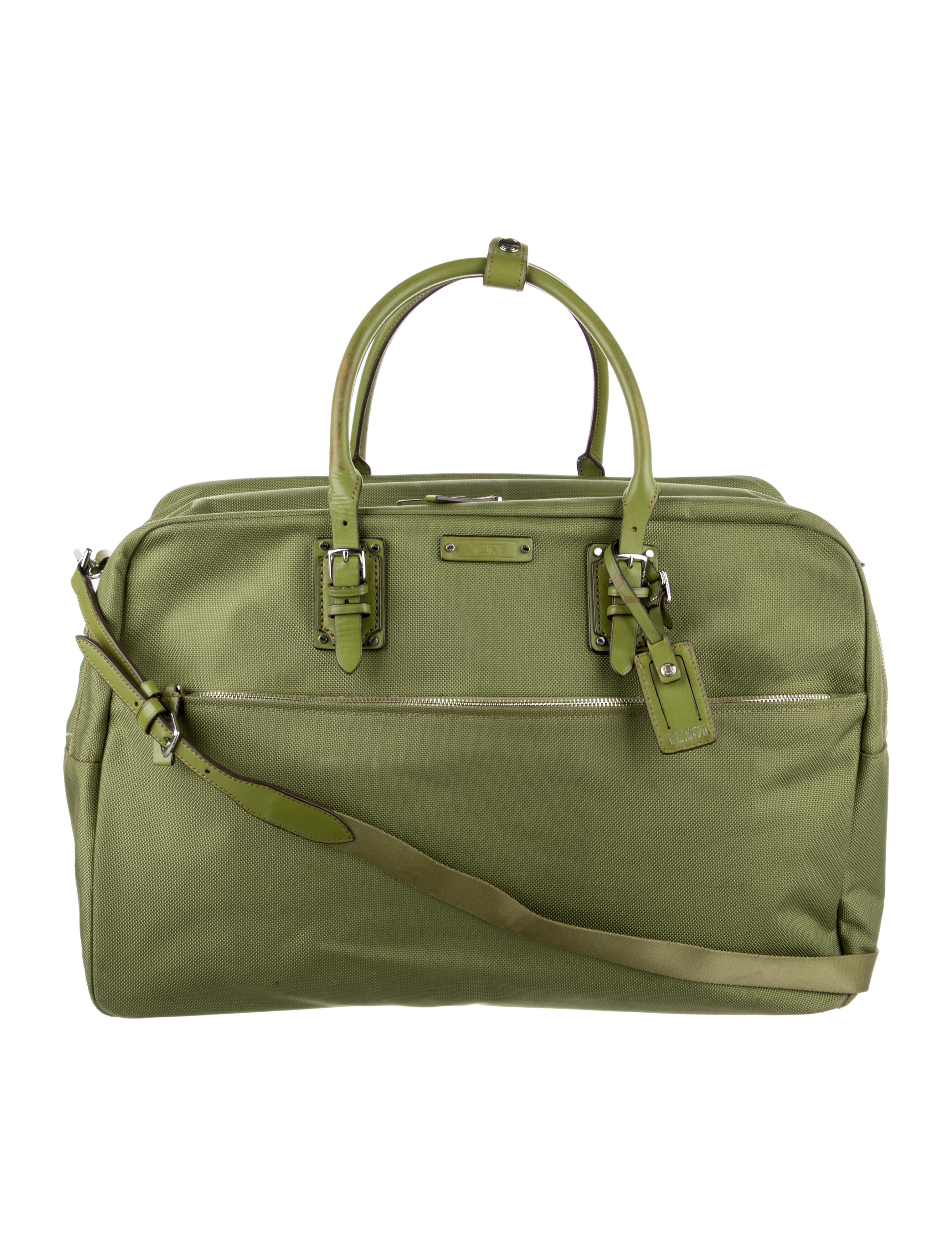 Tumi Canvas Leather Trimmed Weekender - Green Luggage and Travel ...