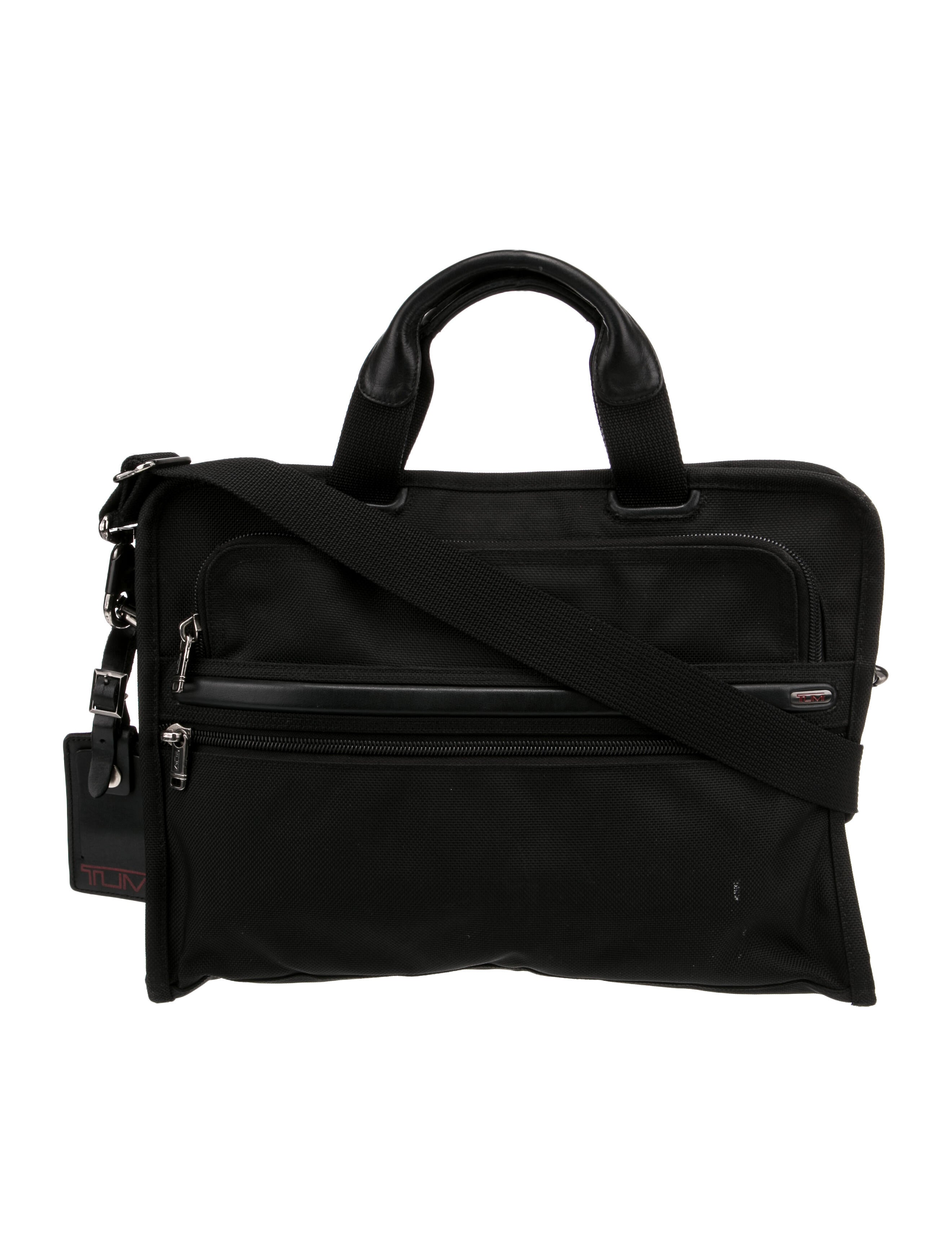 Tumi Nylon Leather-Trimmed Briefcase - Black Briefcases, Bags ...