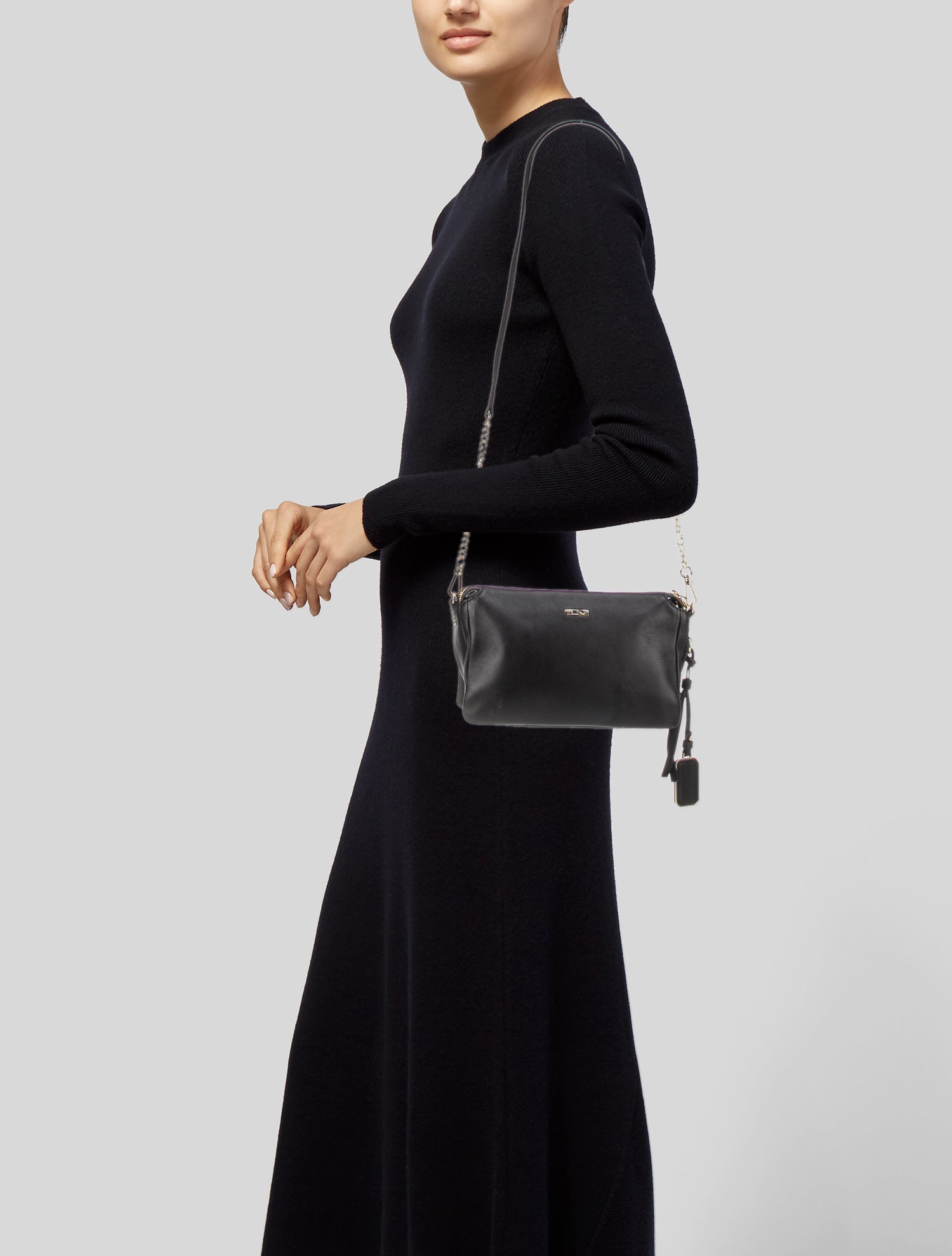 Tumi Chain-Link Leather Crossbody Bag - Black Crossbody Bags, Handbags ...