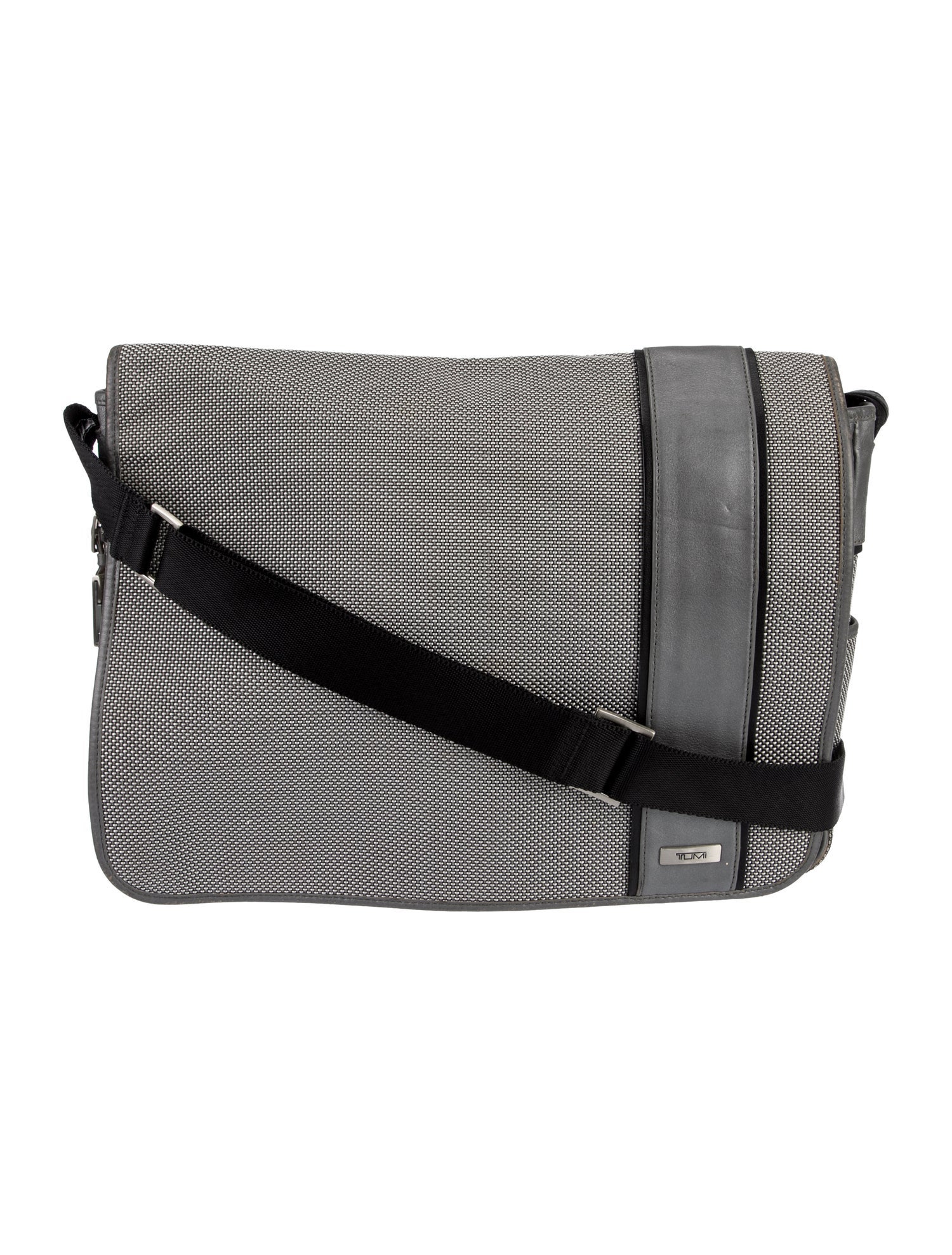 Tumi Leather Trim Canvas Messenger Bag - Grey Messenger Bags, Bags ...