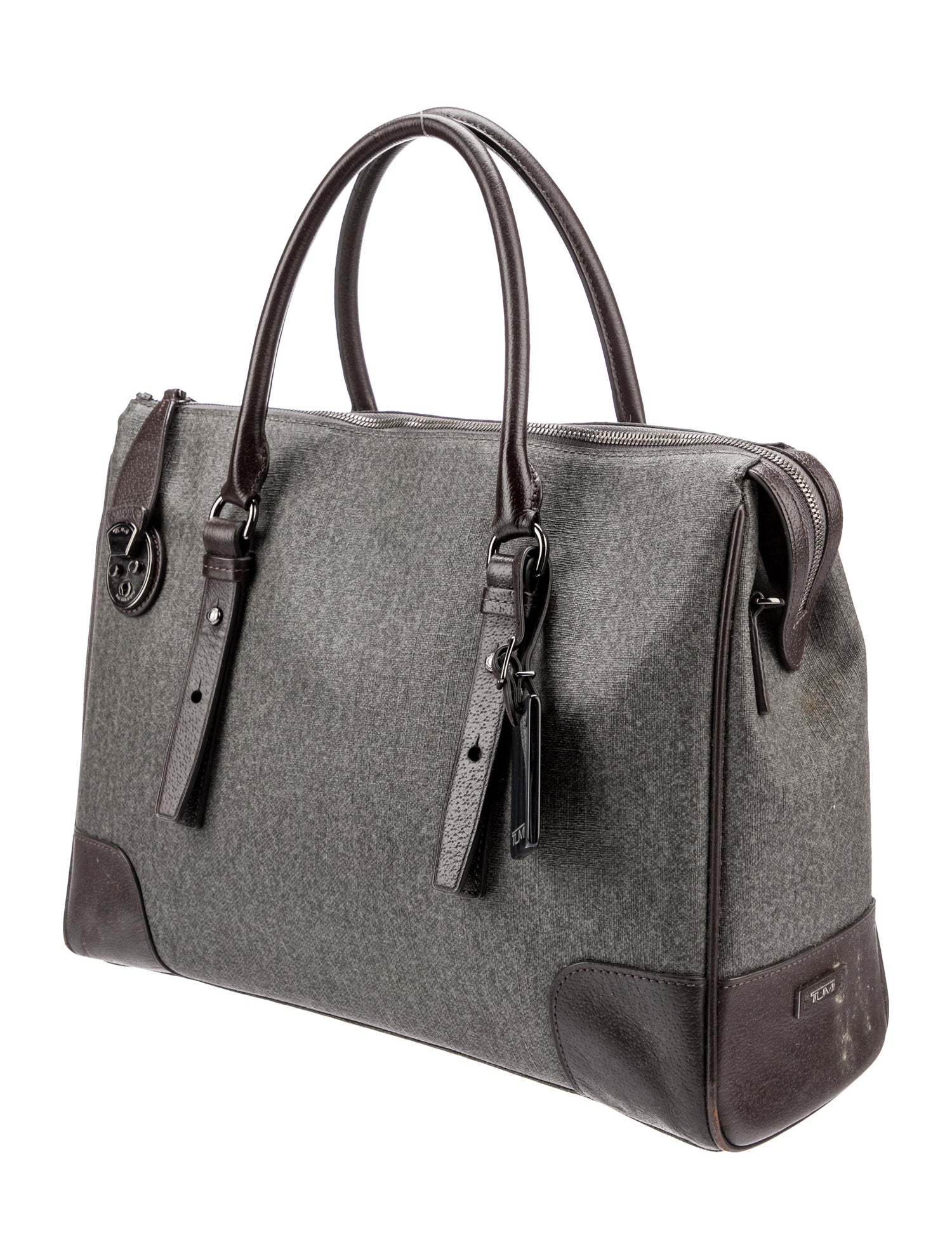 Tumi Leather Trim Canvas Tote - Grey Totes, Bags - TMI56048 | The RealReal