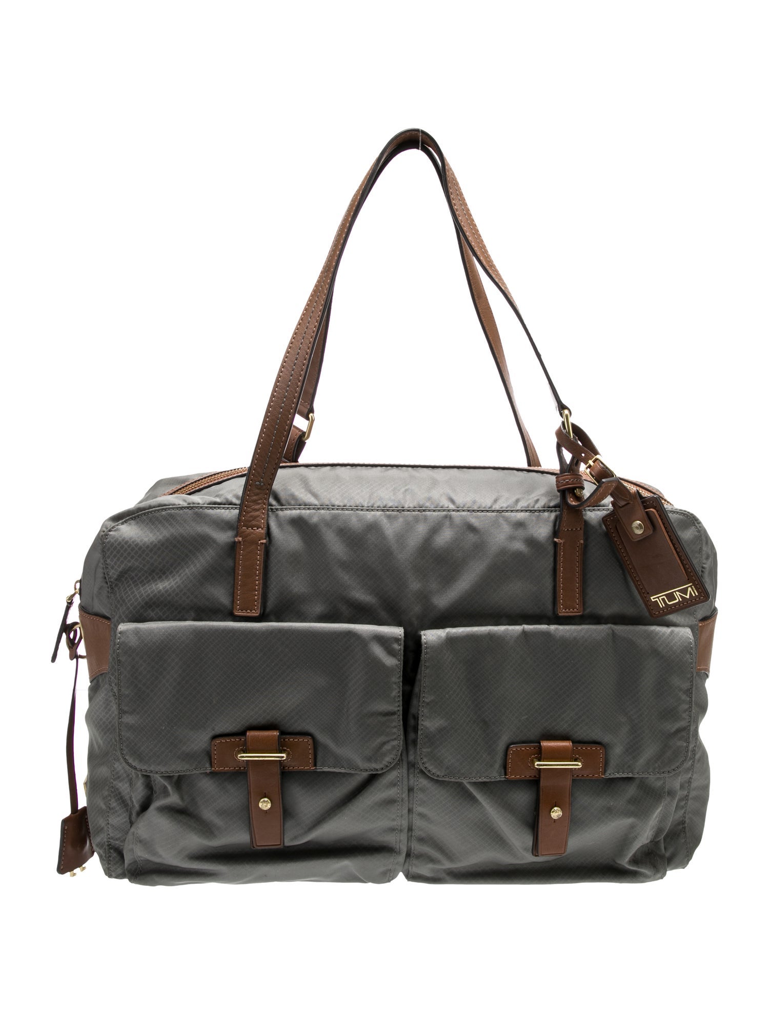 Tumi Nylon Leather-Trimmed Weekender Bag - Grey Luggage and Travel ...