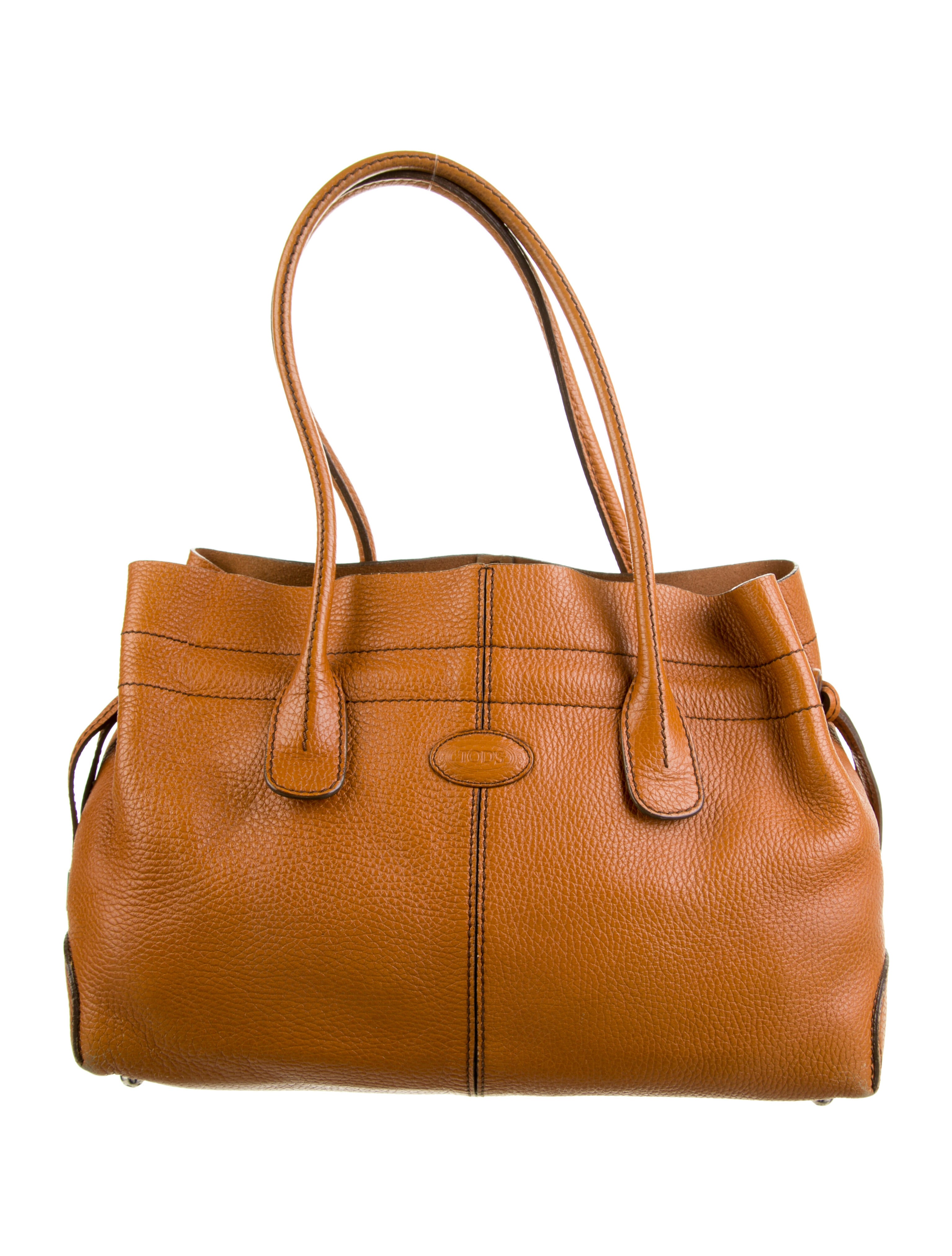 Tod's Grained Leather Tote - Brown Totes, Handbags - TOD56986 | The ...