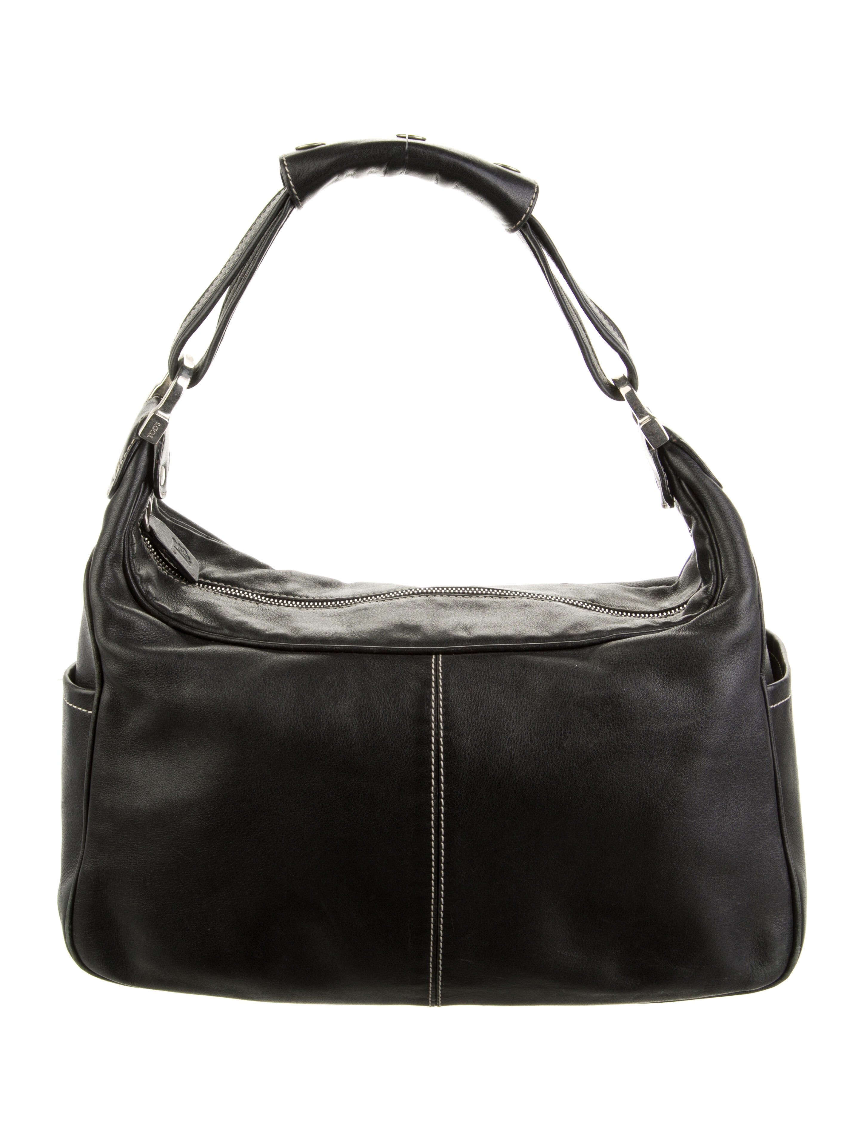 Tod's Leather Shoulder Bag - Black Shoulder Bags, Handbags - TOD120077 ...