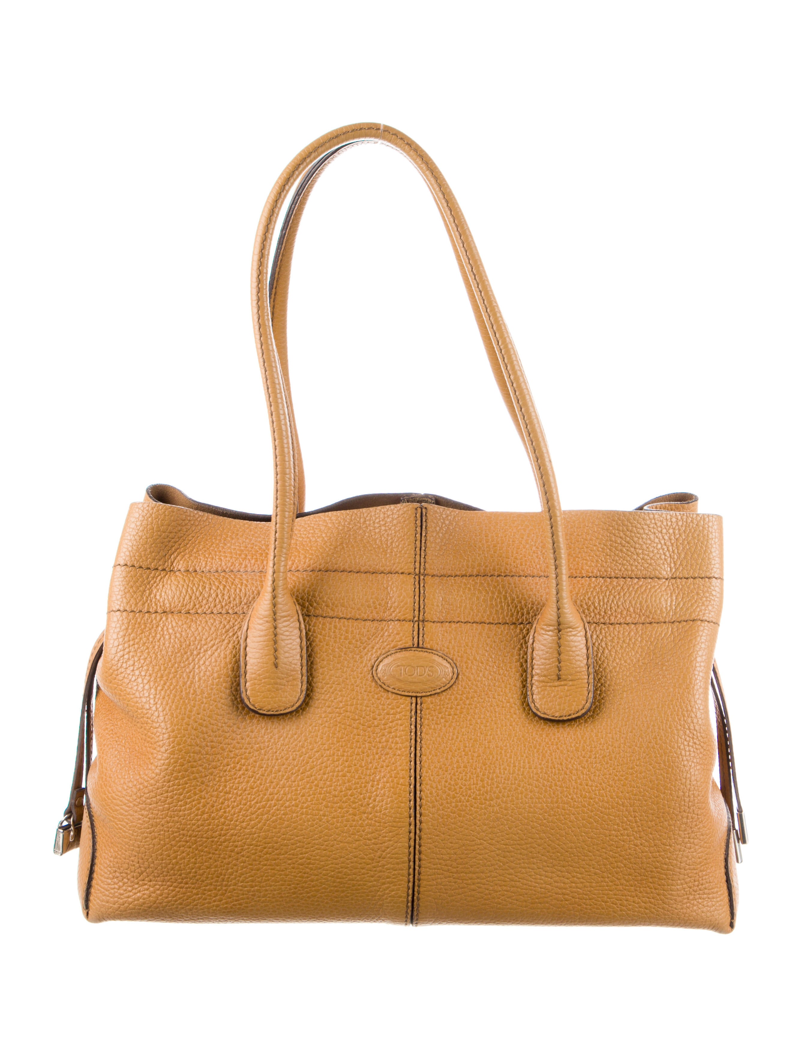 Tod's Pebbled Leather Drawstring Shoulder Bag - Brown Shoulder Bags ...