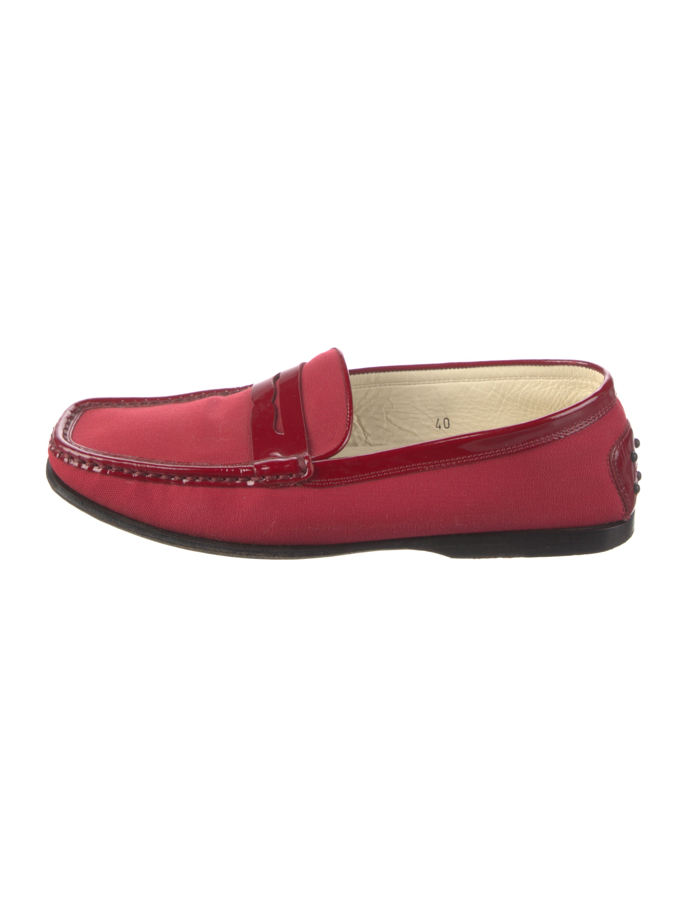 Tod's Canvas Loafers - Red Loafers, Shoes - TOD134253 | The RealReal