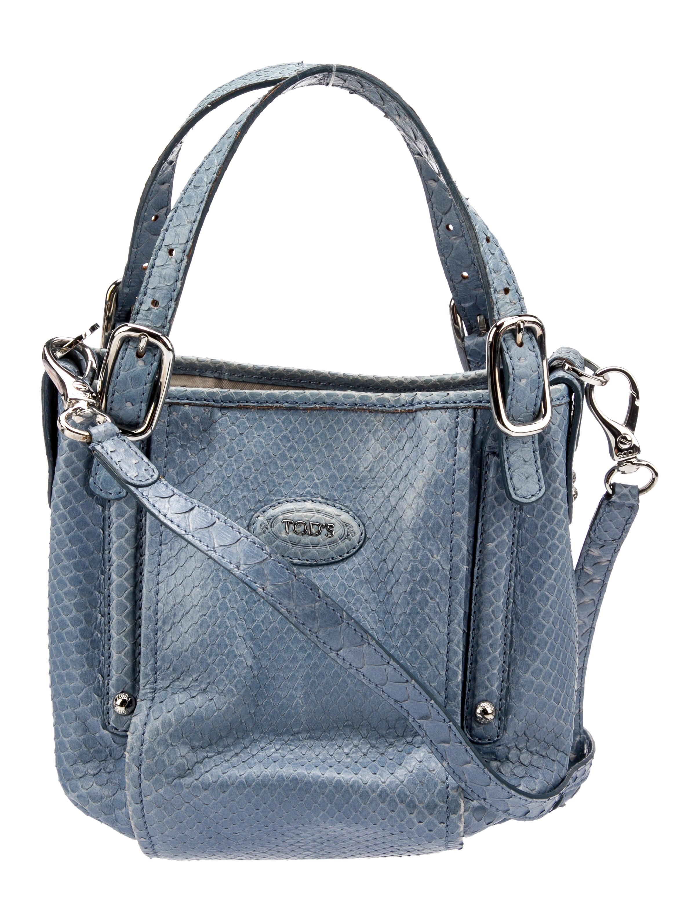 Tod's Python Bucket Bag - Blue Bucket Bags, Handbags - TOD135858 | The ...