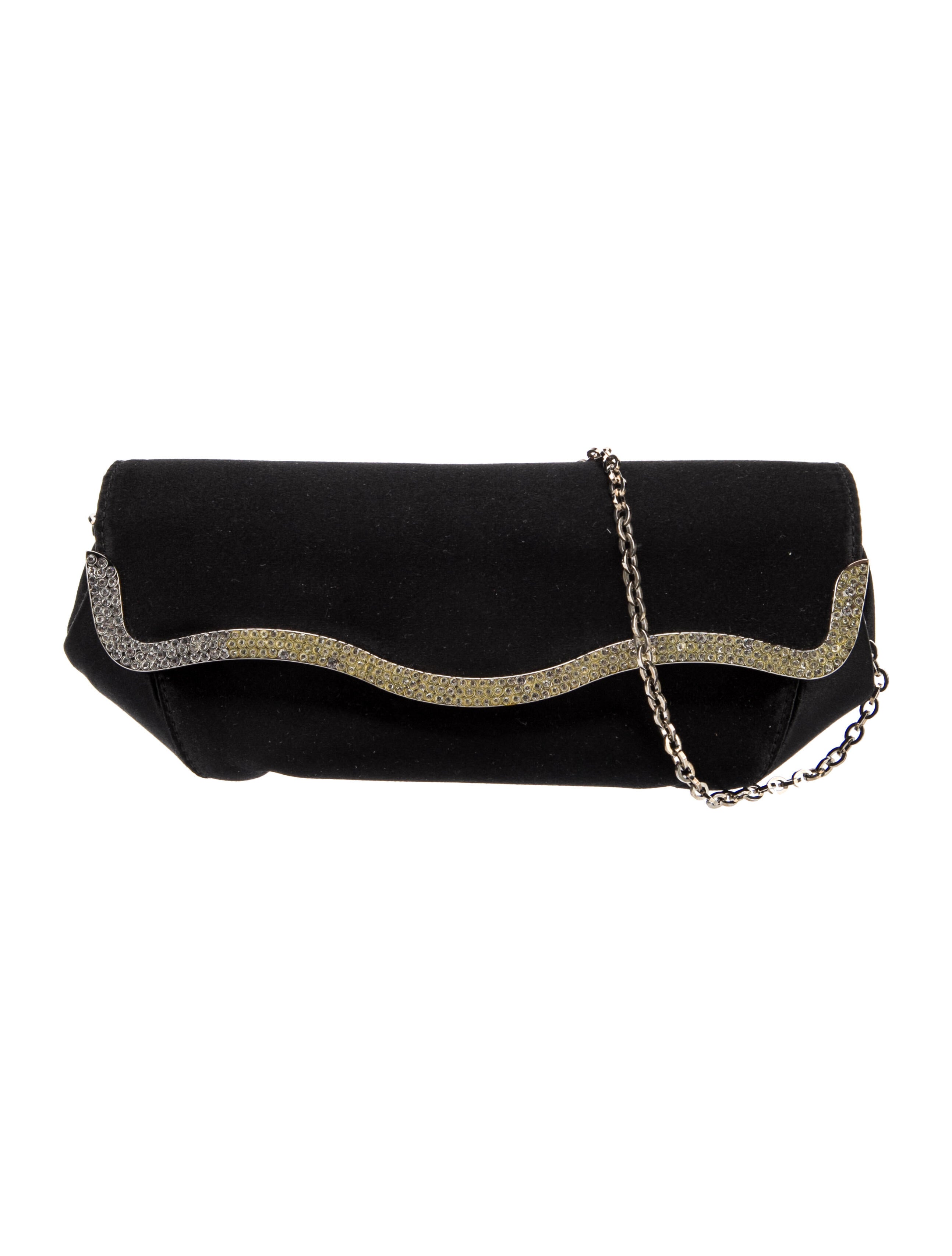 Tod's Crystal Embellished Satin Evening Bag - Black Evening Bags ...