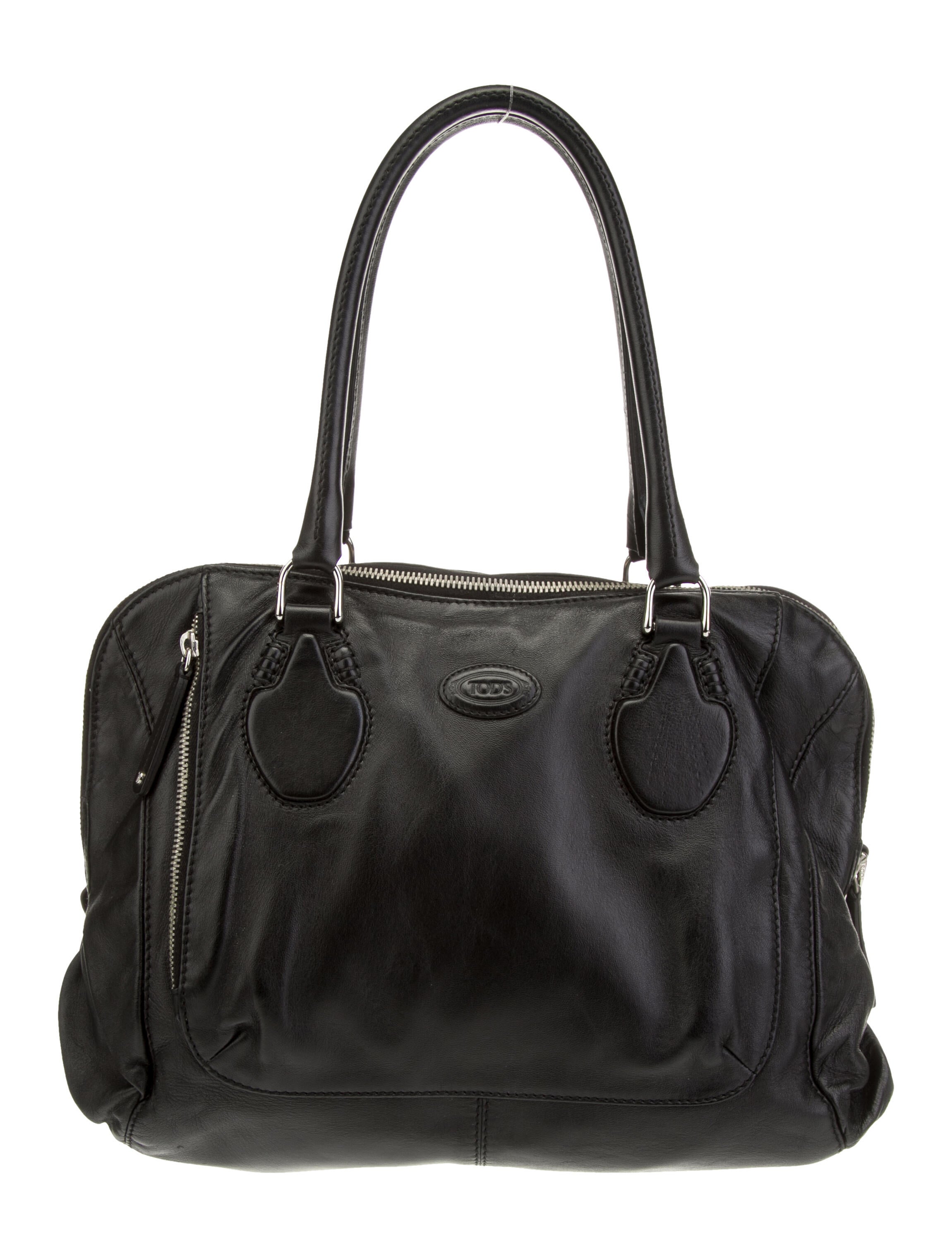Tod's Leather Tote Bag - Black Totes, Handbags - TOD137927 | The RealReal