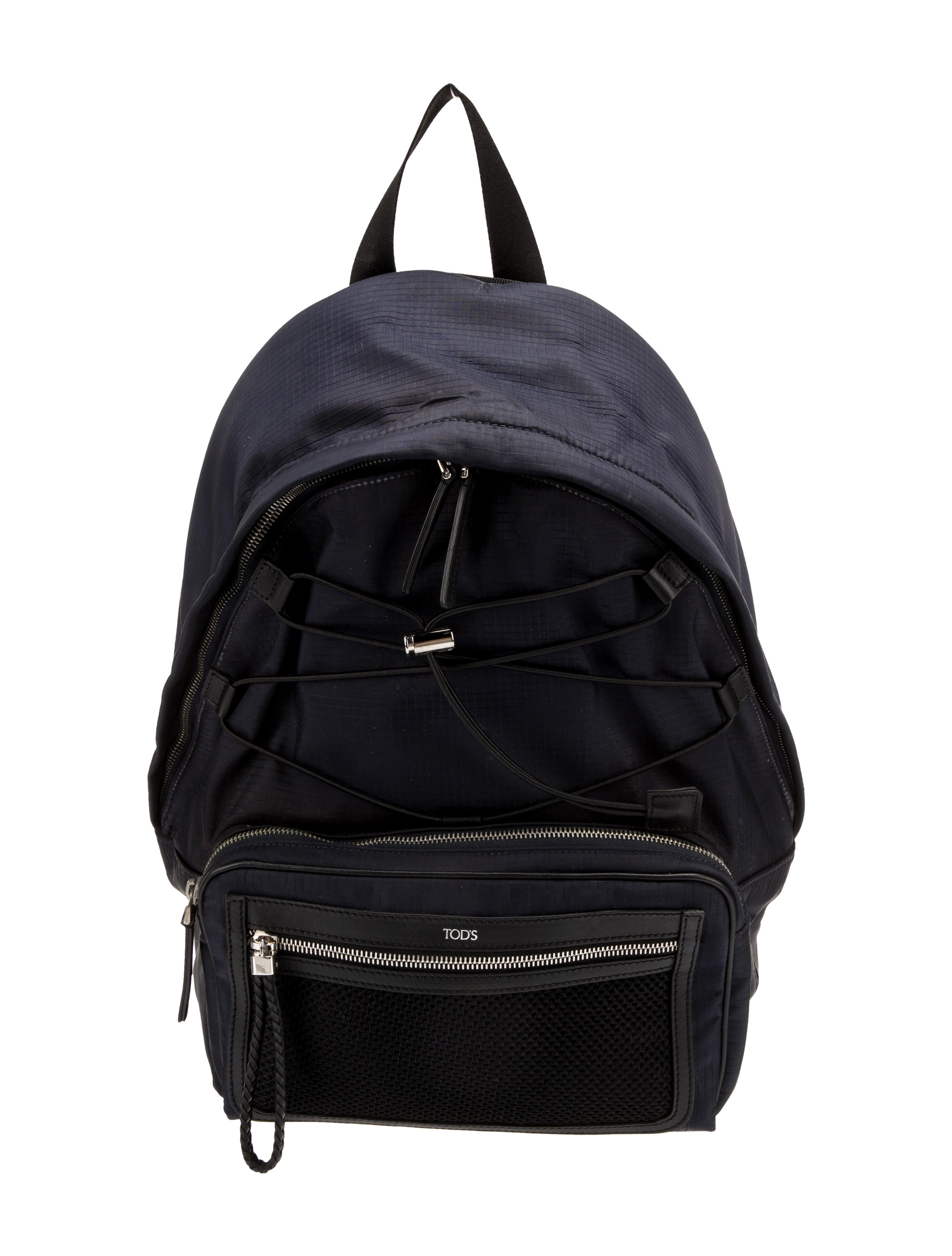Tod's Leather Trim Nylon Backpack - Blue Backpacks, Bags - TOD138222 ...