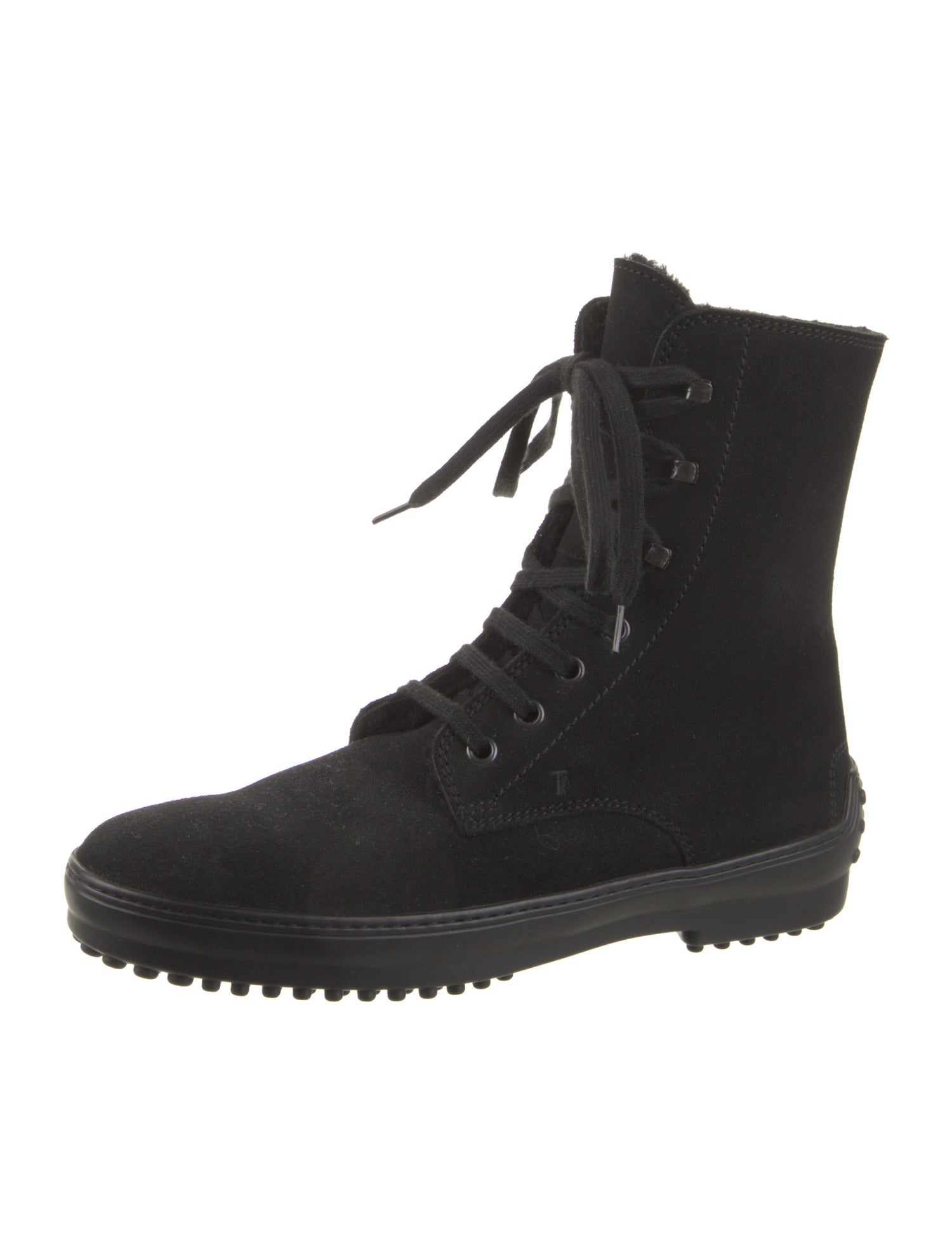 Tods Neoprene Combat Boots Black Boots Shoes Tod139869 The Realreal