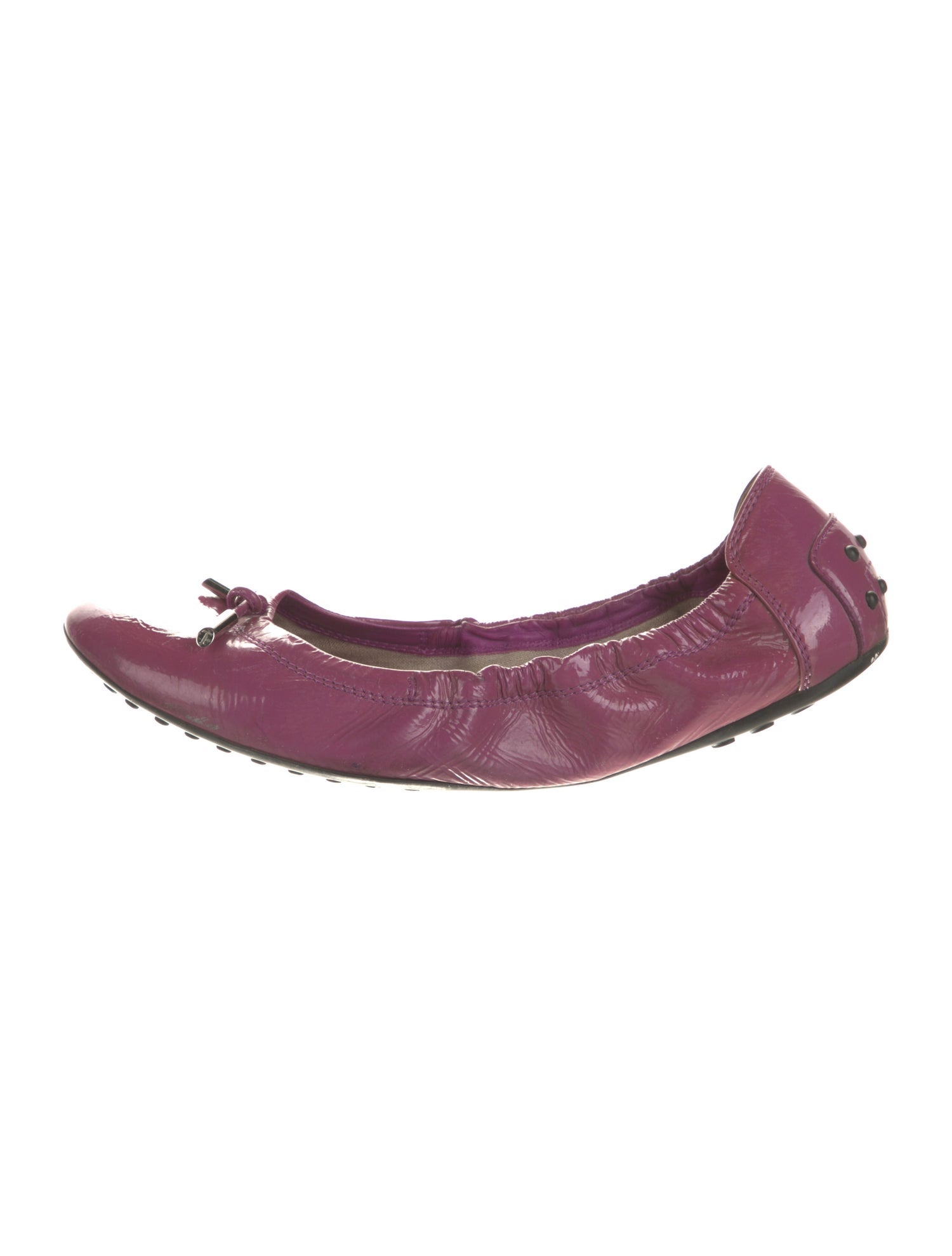 Tod's Patent Leather Ballet Flats - Purple Flats, Shoes - TOD140564 ...