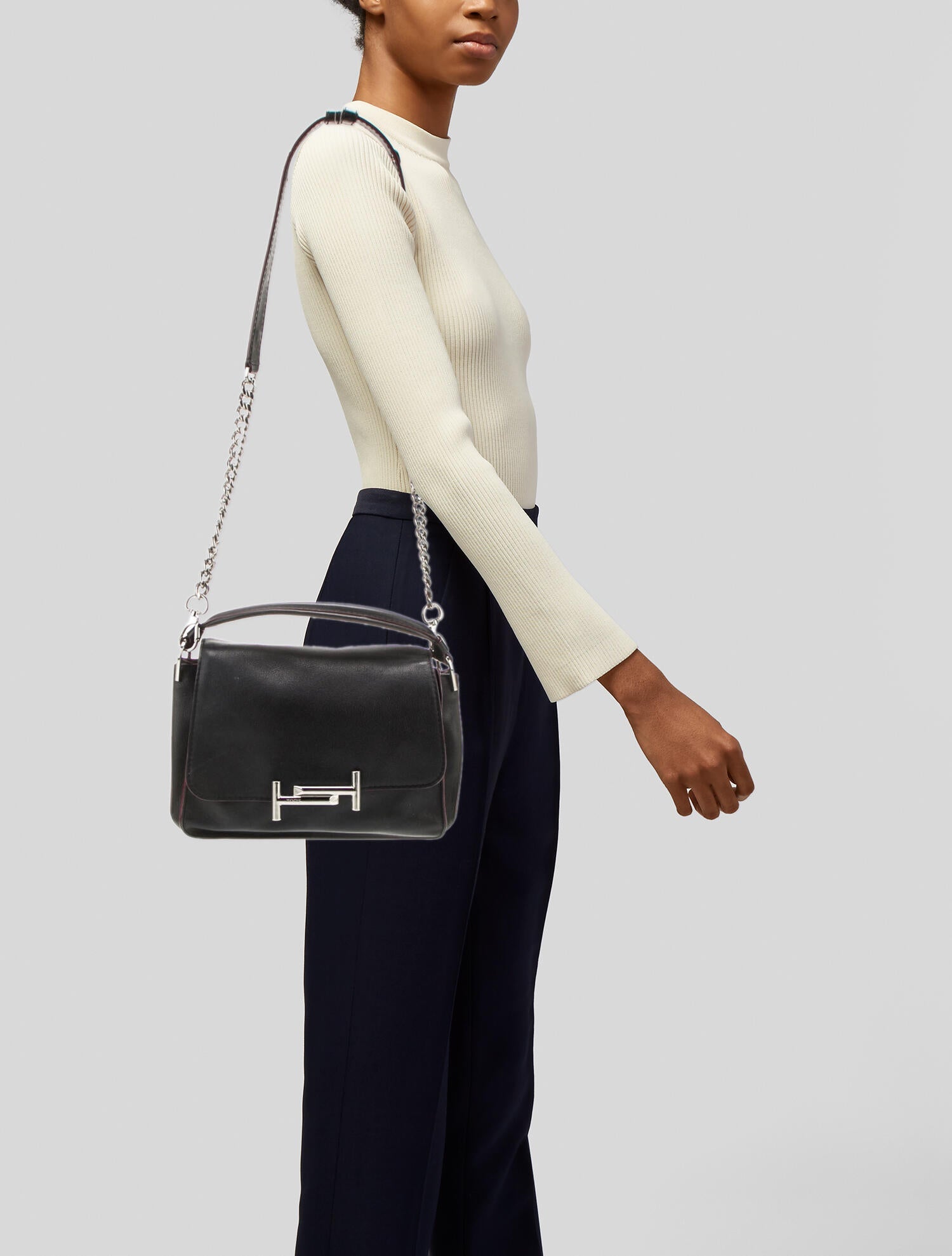 Tod's Solid Leather Crossbody Bag - Black Shoulder Bags, Handbags ...