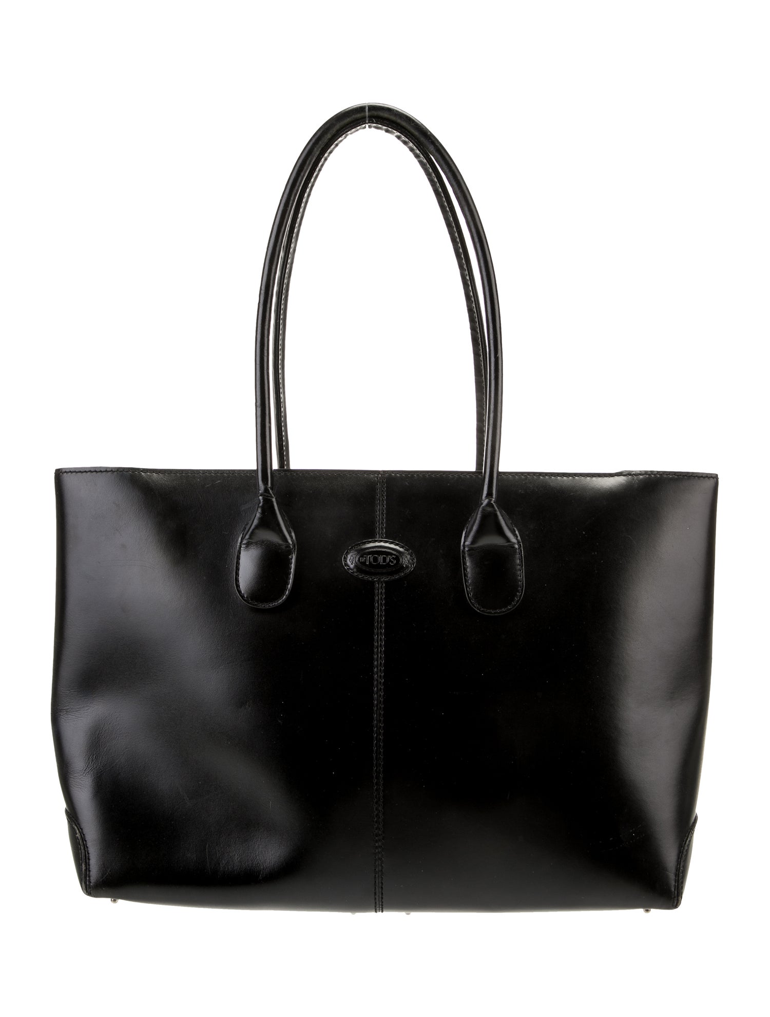 Tod's Solid Leather Tote Bag - Black Totes, Handbags - TOD143394 | The ...