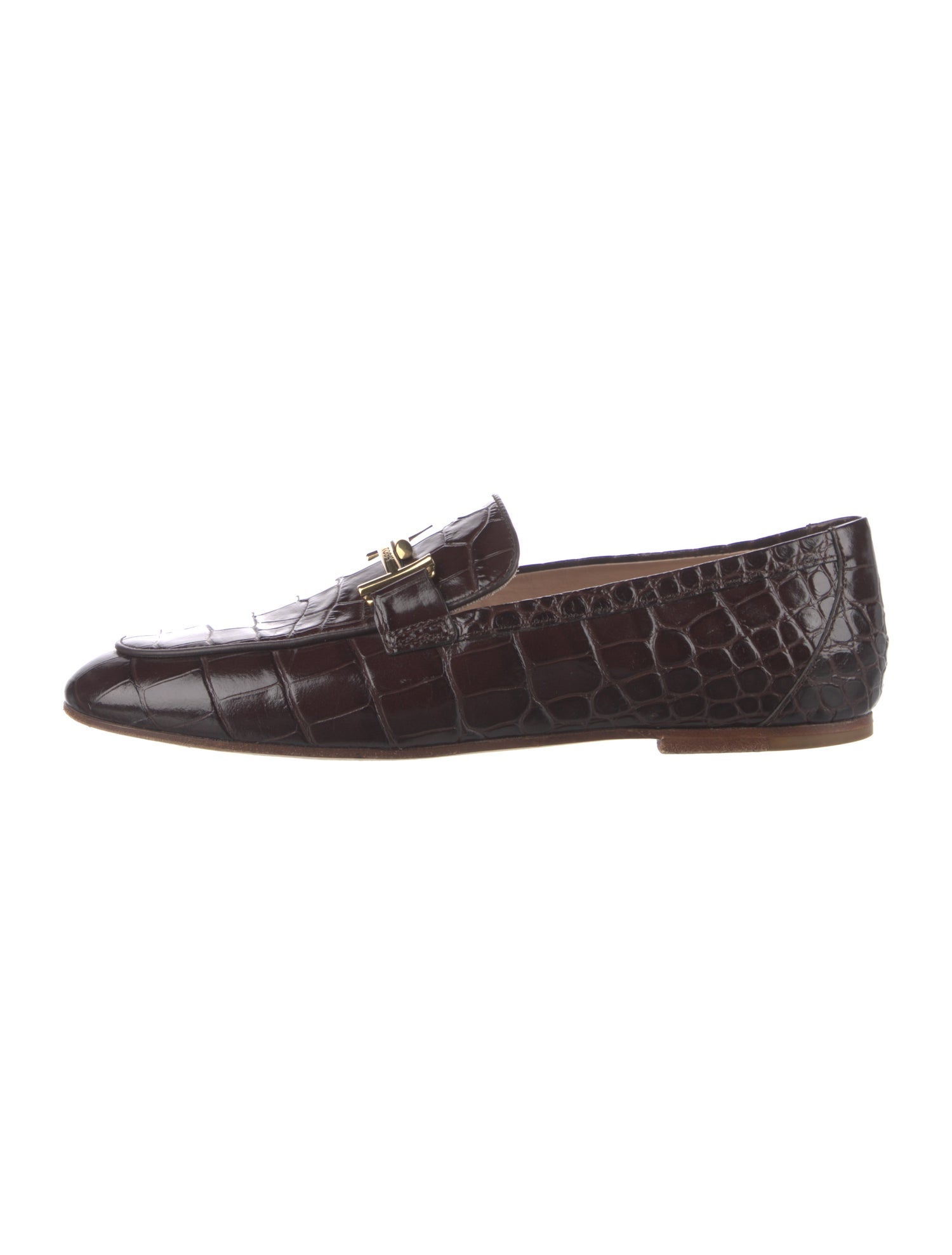 Tod's Crocodile Animal Print Loafers - Brown Flats, Shoes - TOD145493 ...