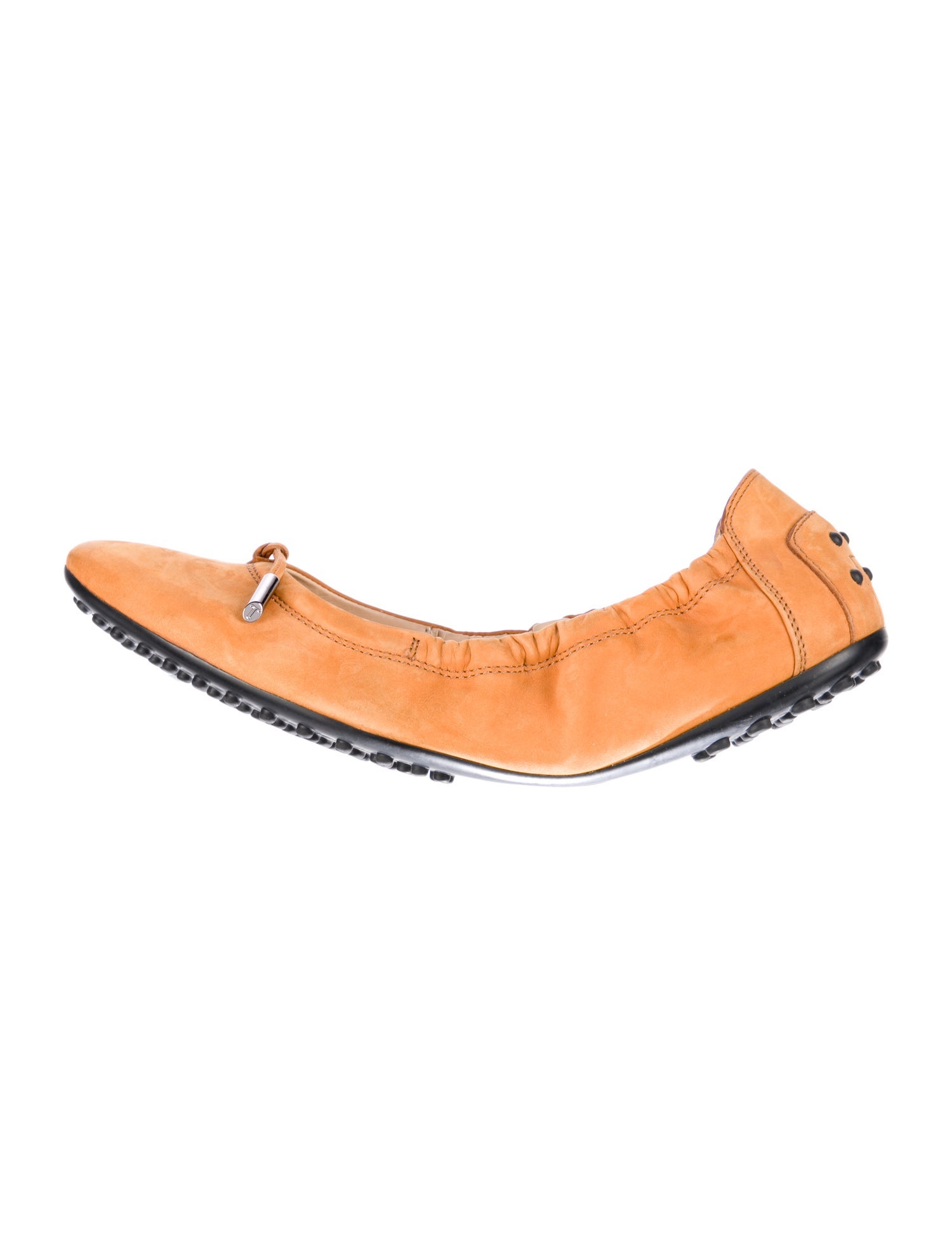 Tod's Suede Ballet Flats - Orange Flats, Shoes - TOD147758 | The RealReal