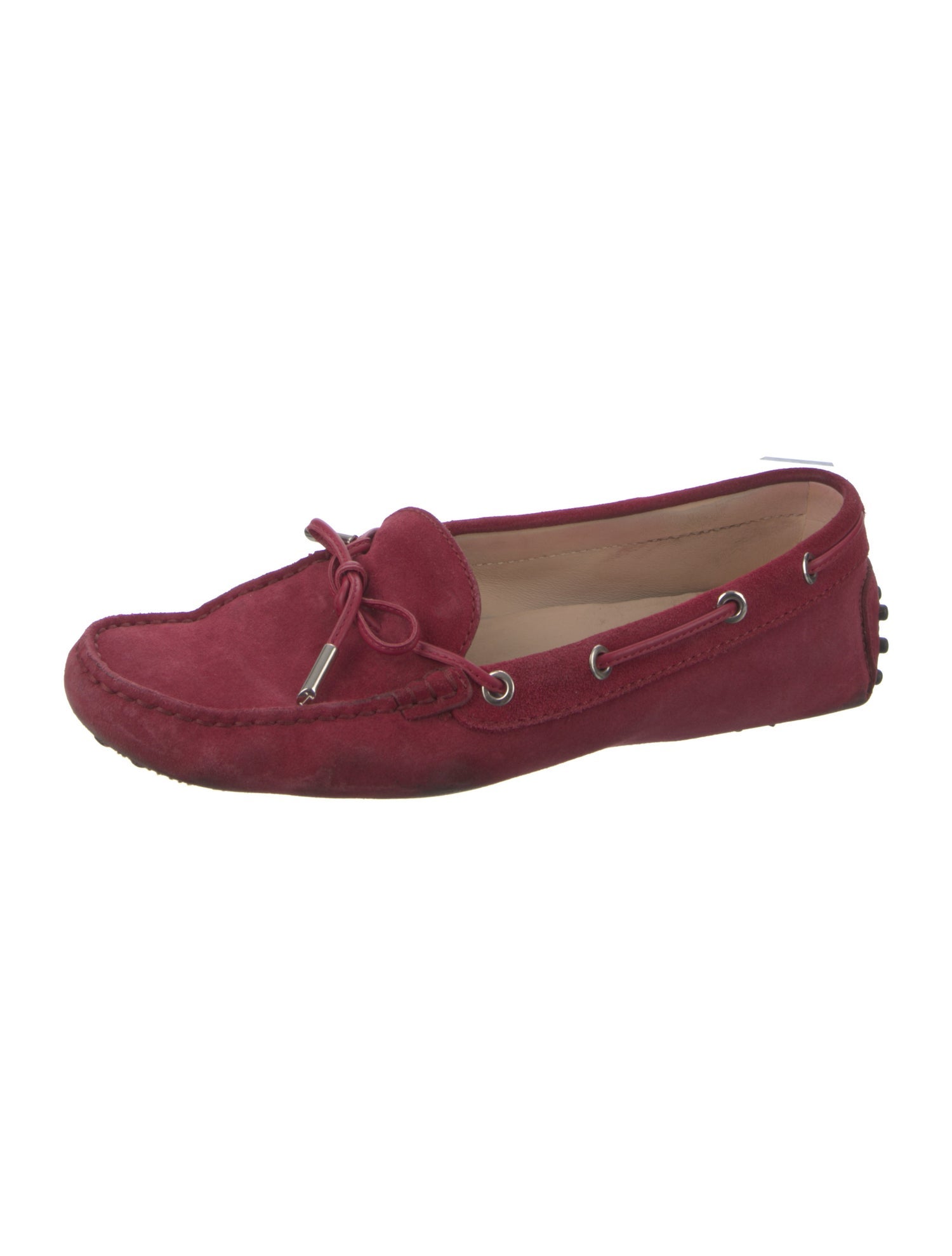 Tod's Leather Loafers - Red Flats, Shoes - TOD152975 | The RealReal
