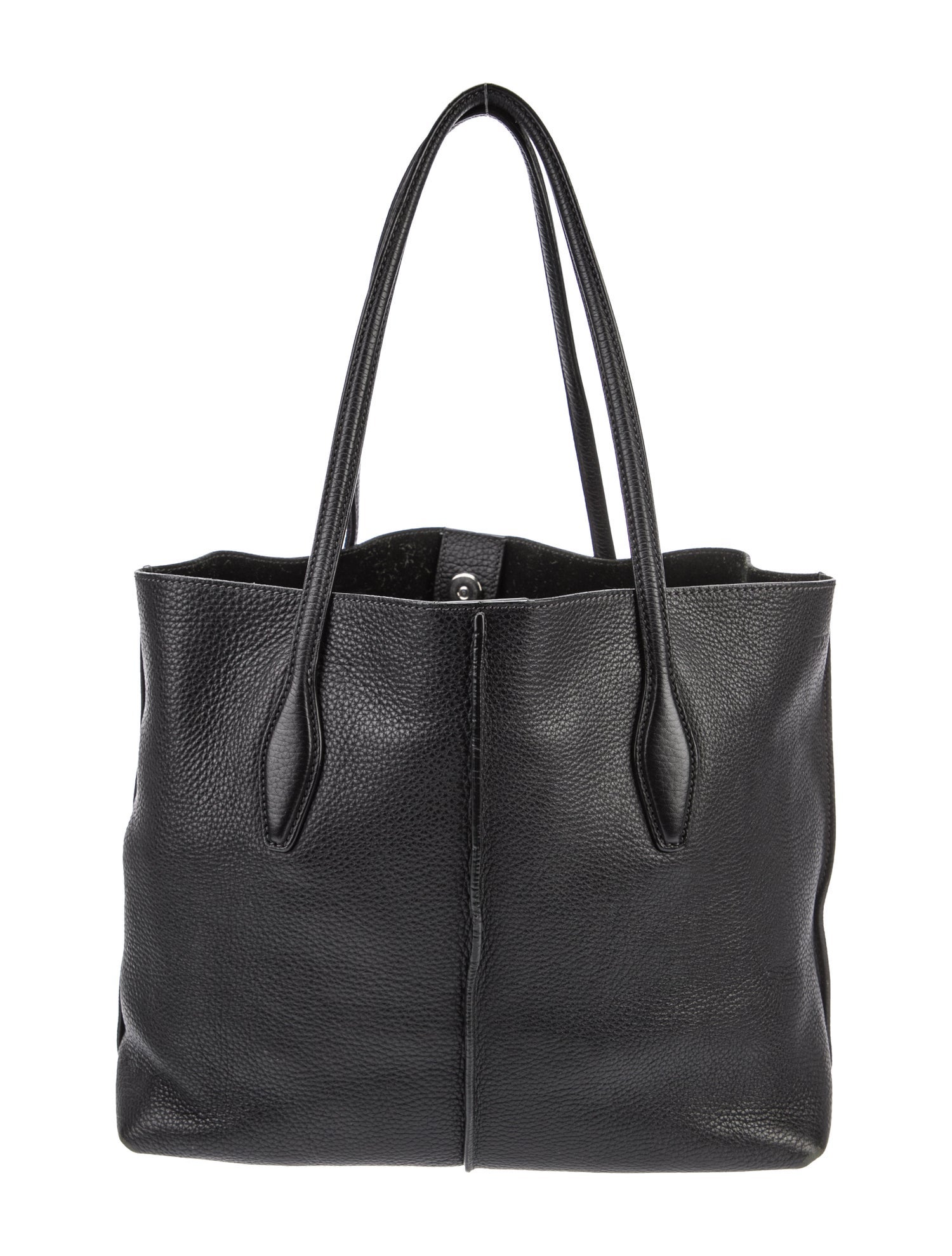 Tod's Leather Tote Bag - Black Totes, Handbags - TOD152616 | The RealReal
