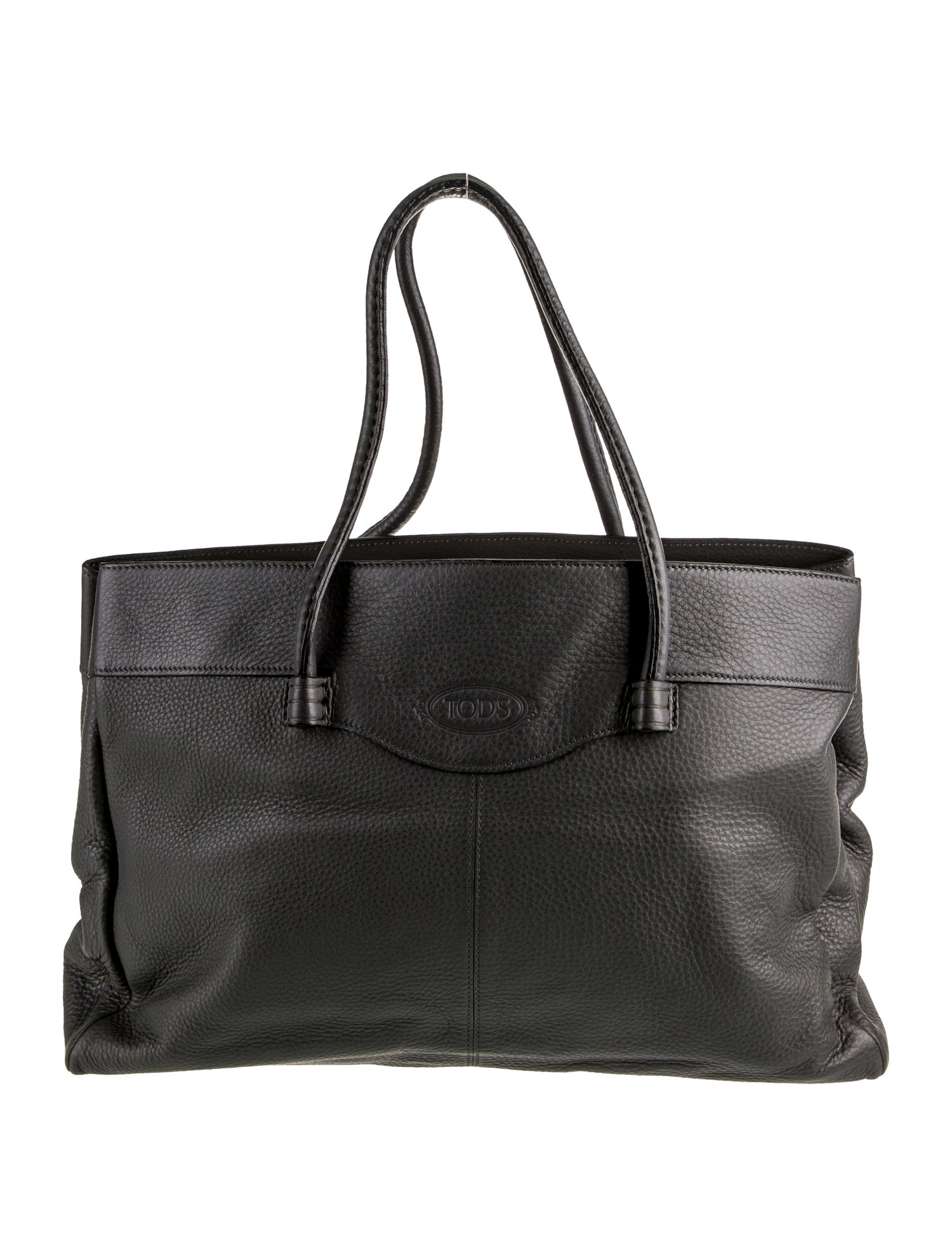 Tod's Leather Tote Bag - Black Totes, Handbags - TOD152616 | The RealReal