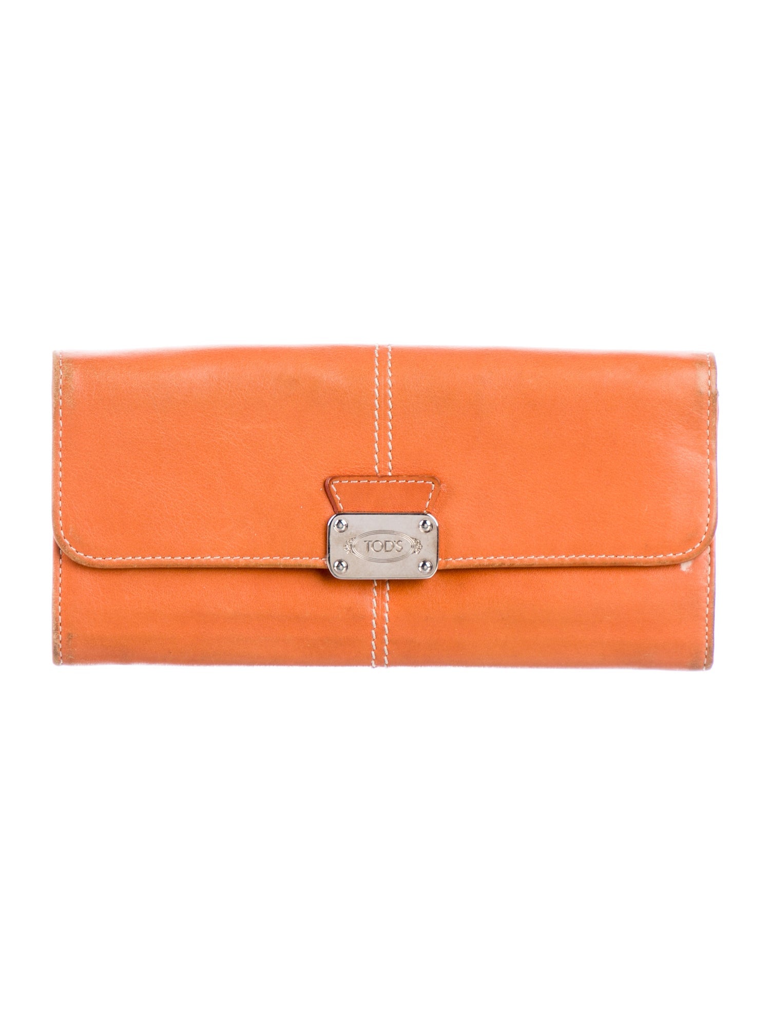 Tod's Leather Continental Wallet - Orange Wallets, Accessories ...
