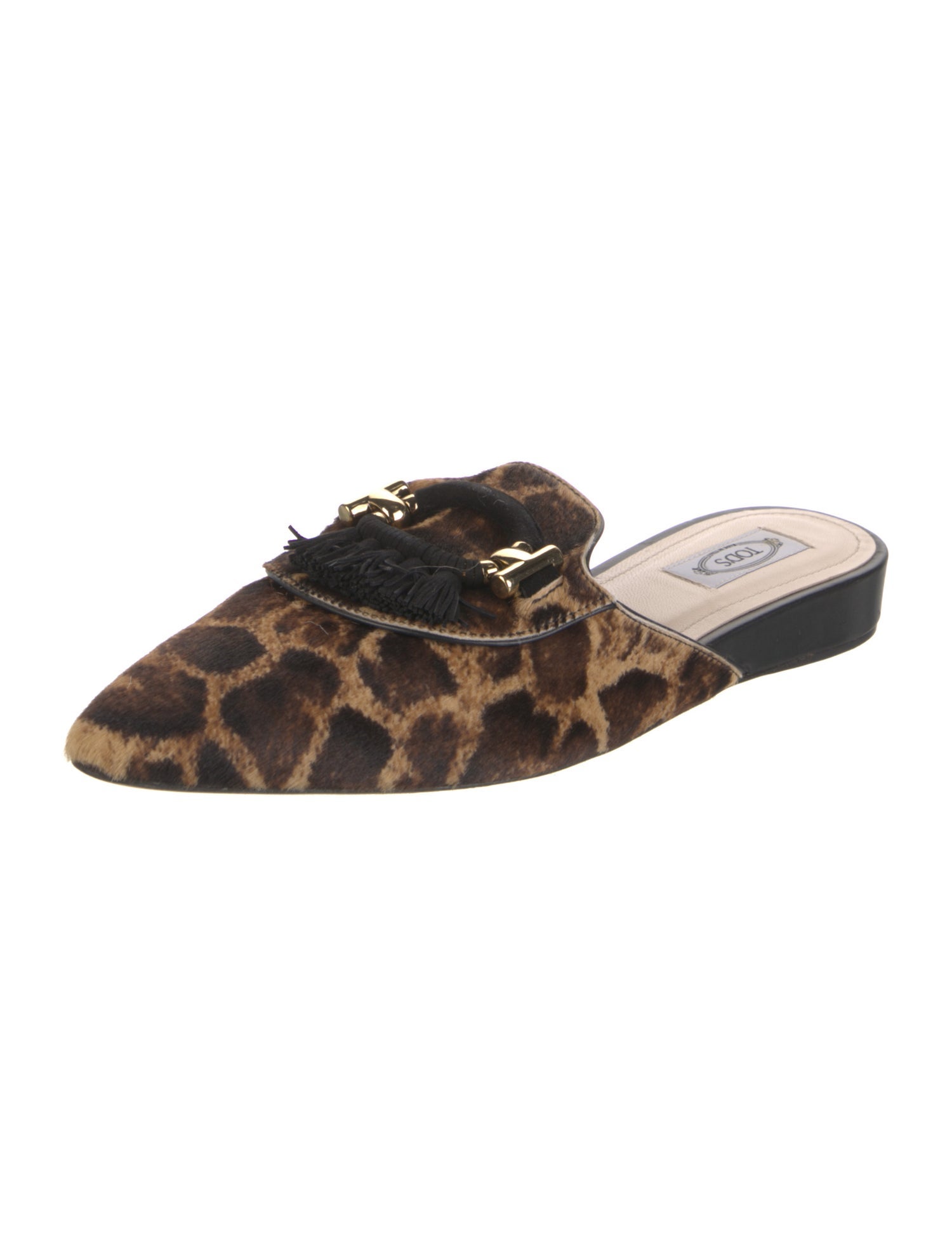 Tod's Ponyhair Animal Print Mules - Brown Flats, Shoes - TOD170644 ...