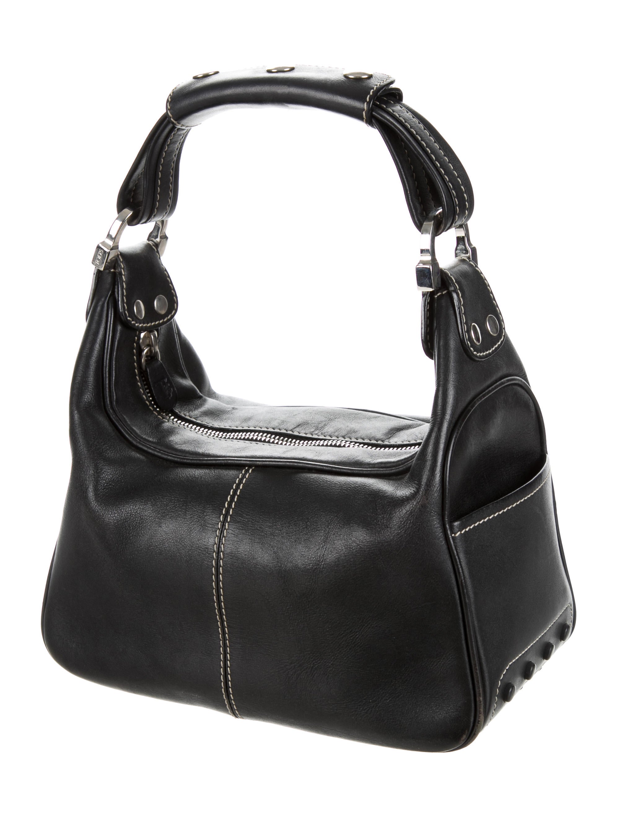 Tod's Black Leather Handle Bag - Handbags - TOD35716 | The RealReal