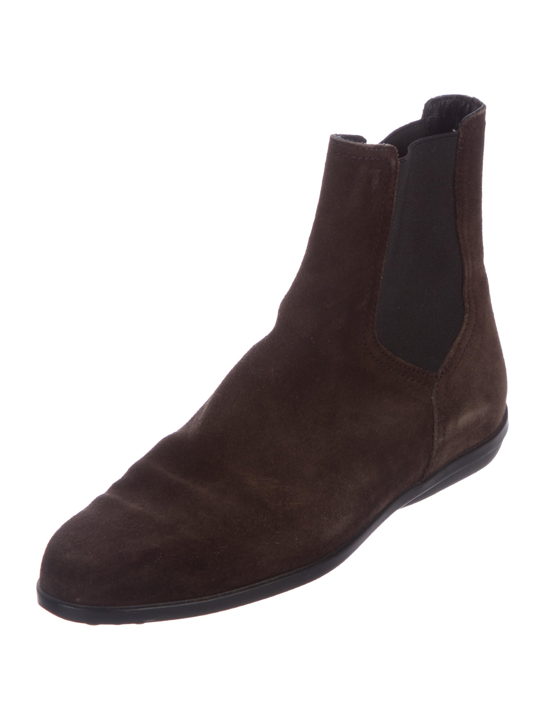 Tod's Round-Toe Suede Ankle Boots - Brown Boots, Shoes - TOD49084 | The ...