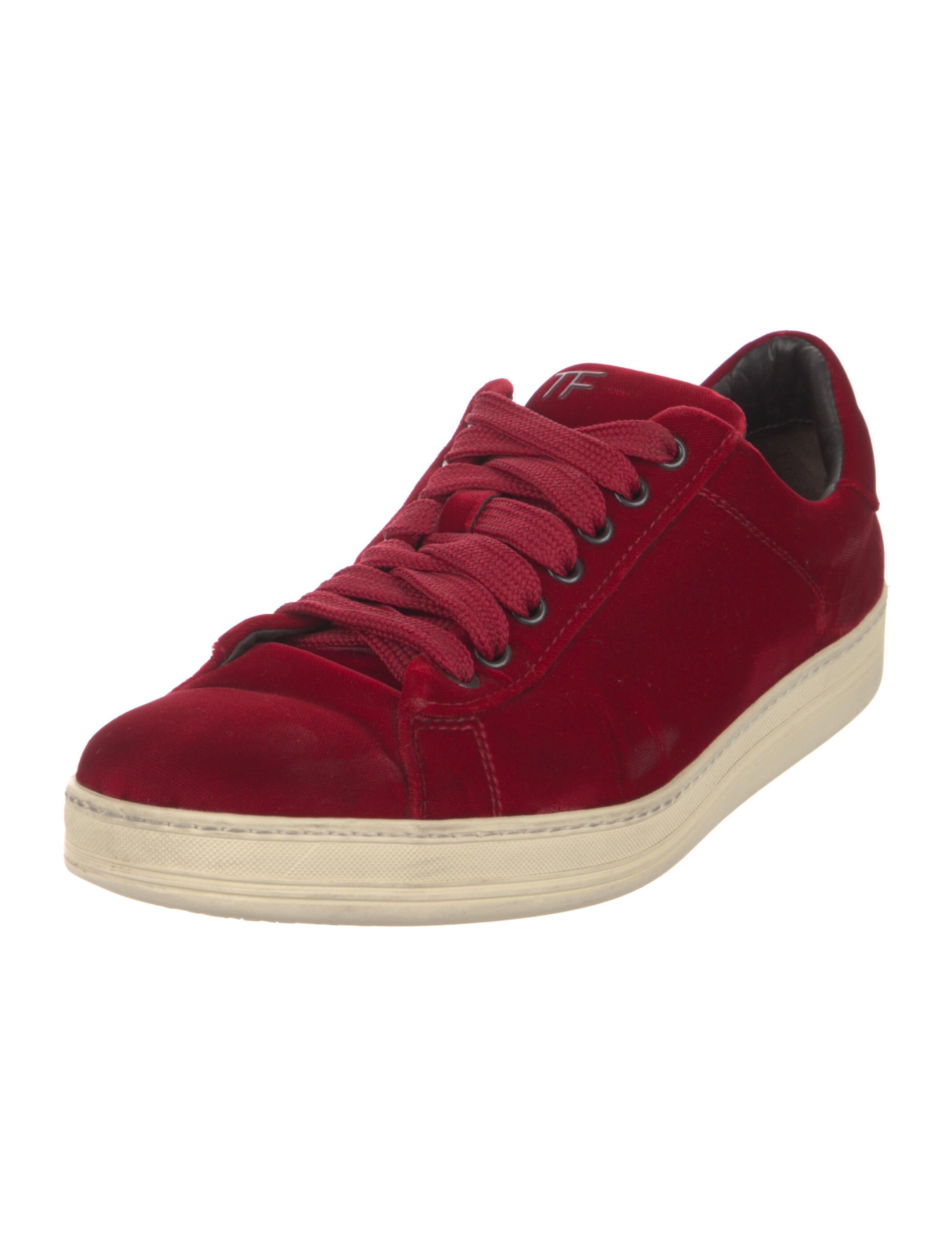 Tom Ford Velvet Sneakers - Red Sneakers, Shoes - TOM117630 | The RealReal