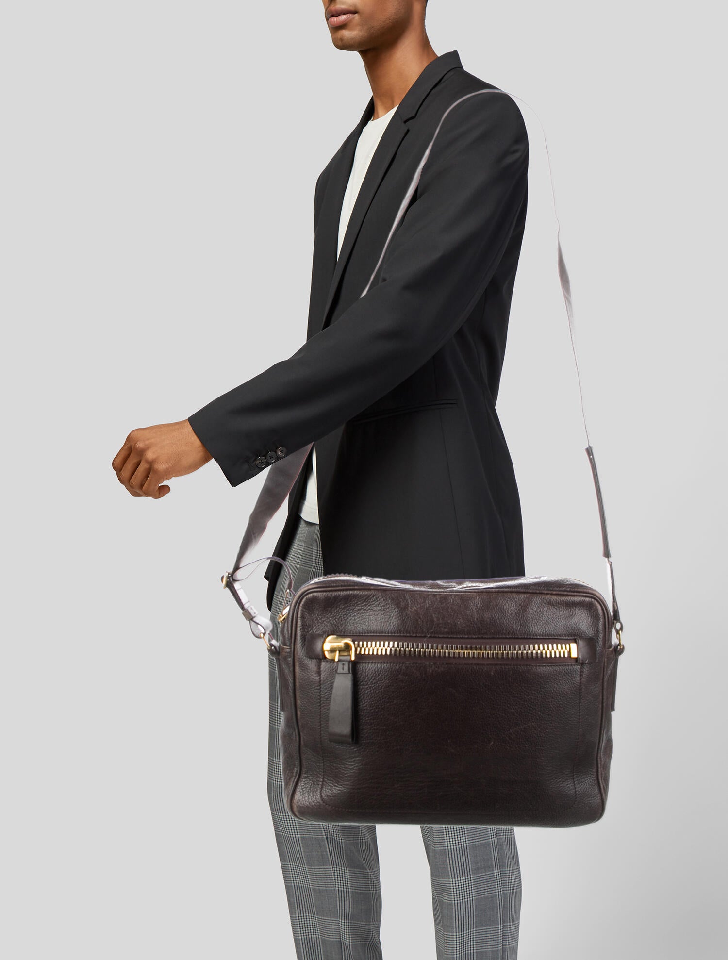 Tom Ford Leather Laptop Bag - Brown Messenger Bags, Bags - TOM118595 ...