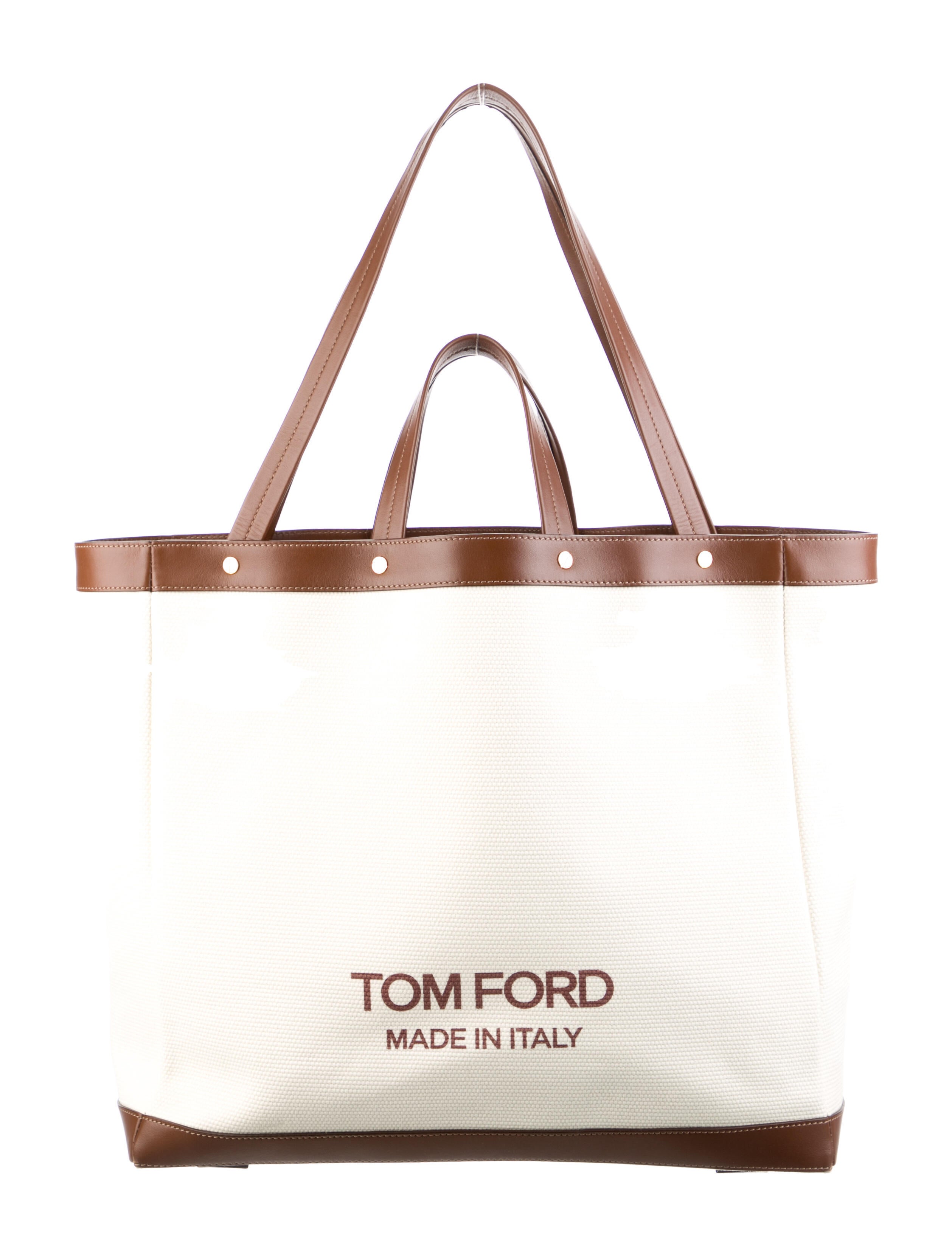 Tom Ford Leather-Trimmed Canvas Tote Bag - Neutrals Totes, Handbags ...