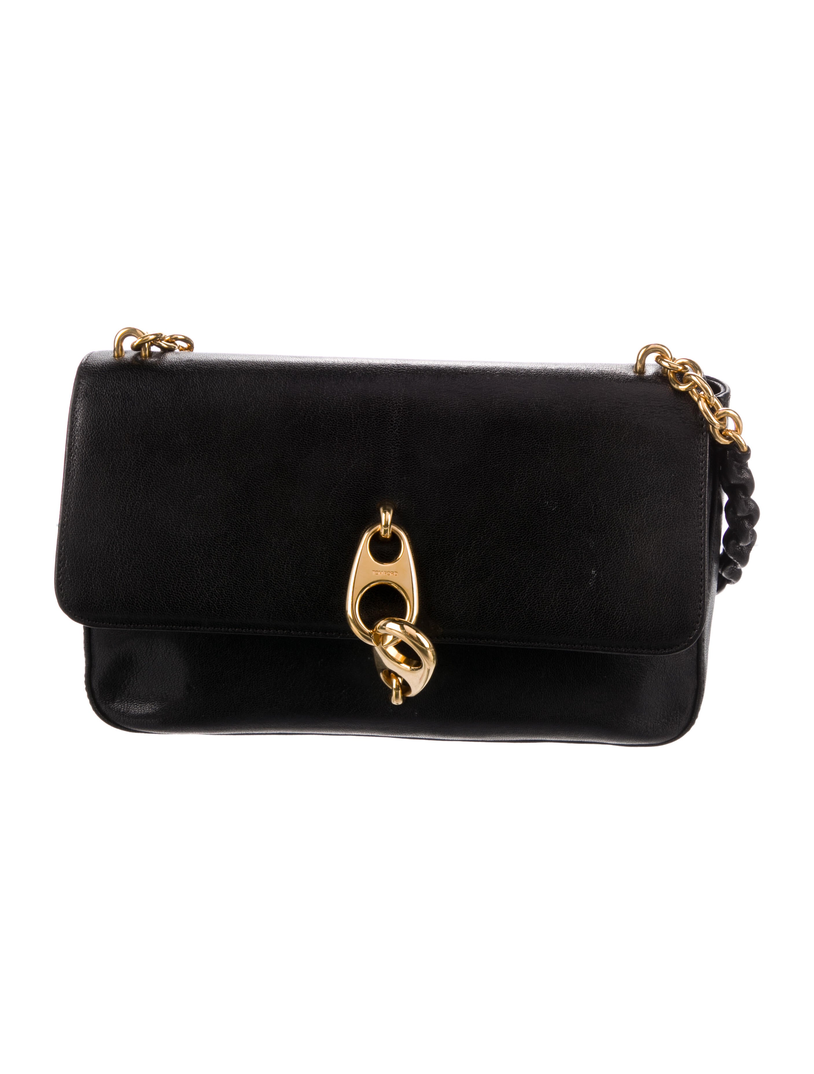 Tom Ford Chain-Link Leather Shoulder Bag - Black Shoulder Bags ...