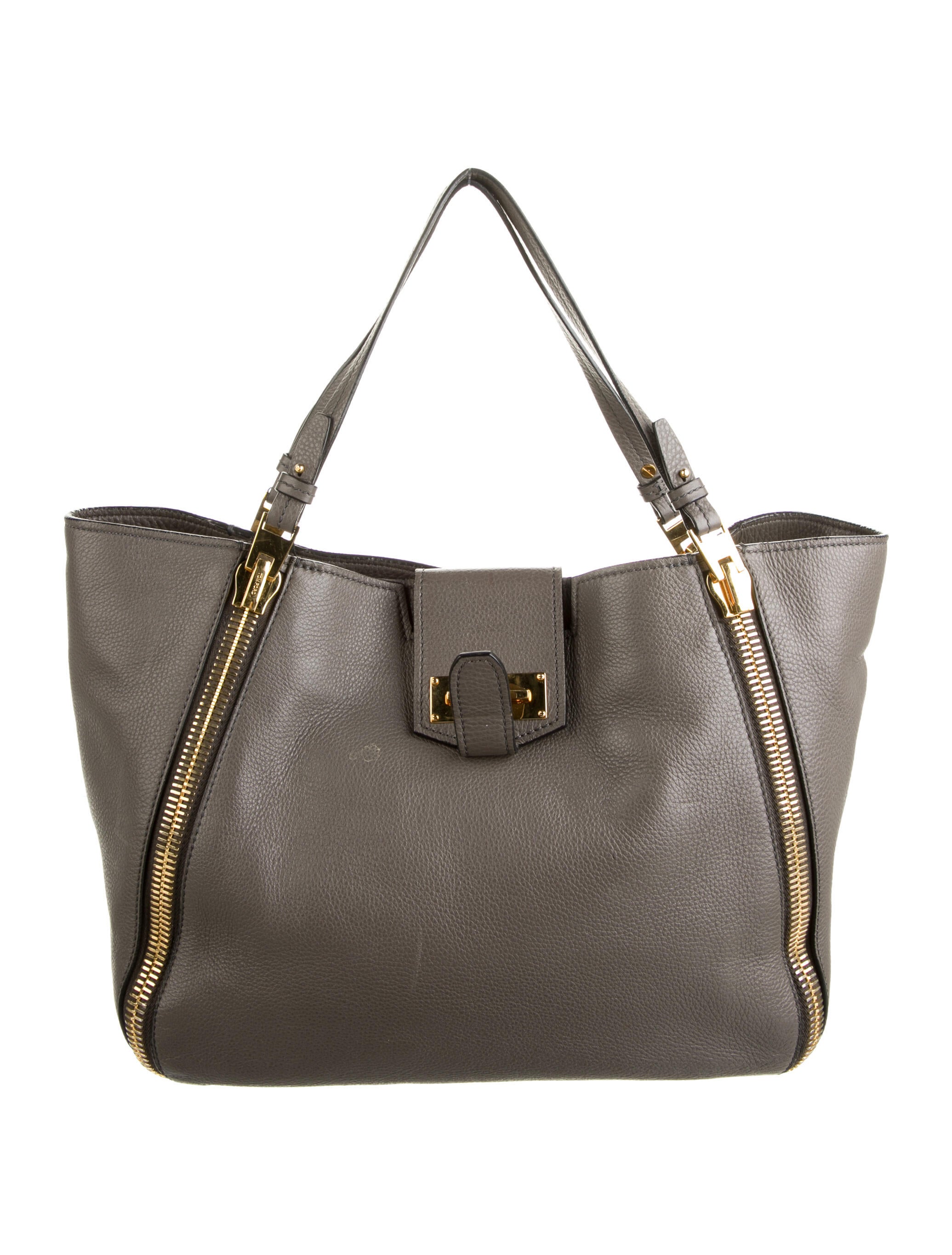 Tom Ford Leather Tote - Grey Totes, Handbags - TOM129408 | The RealReal