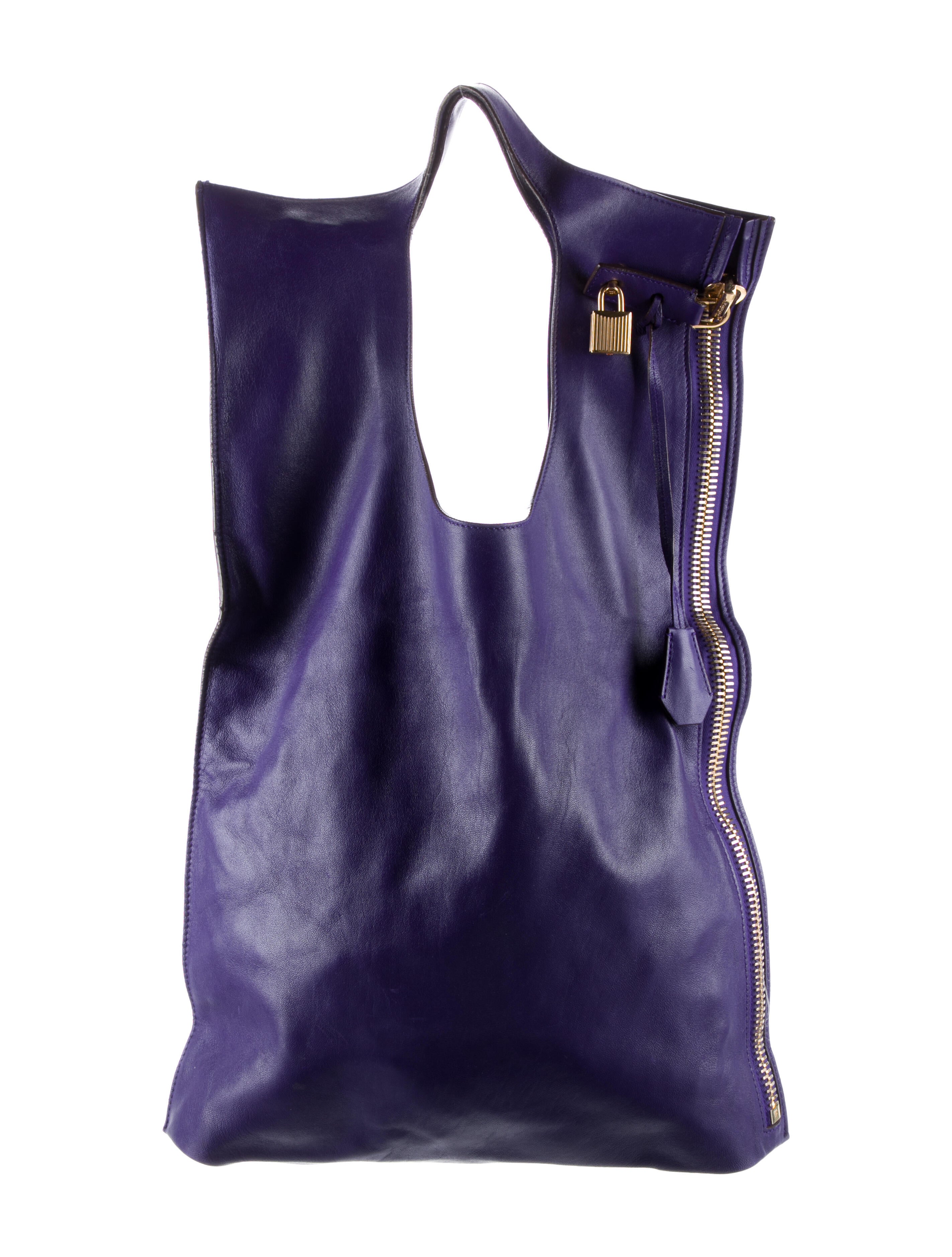 Tom Ford Leather Shoulder Bag - Purple Shoulder Bags, Handbags ...