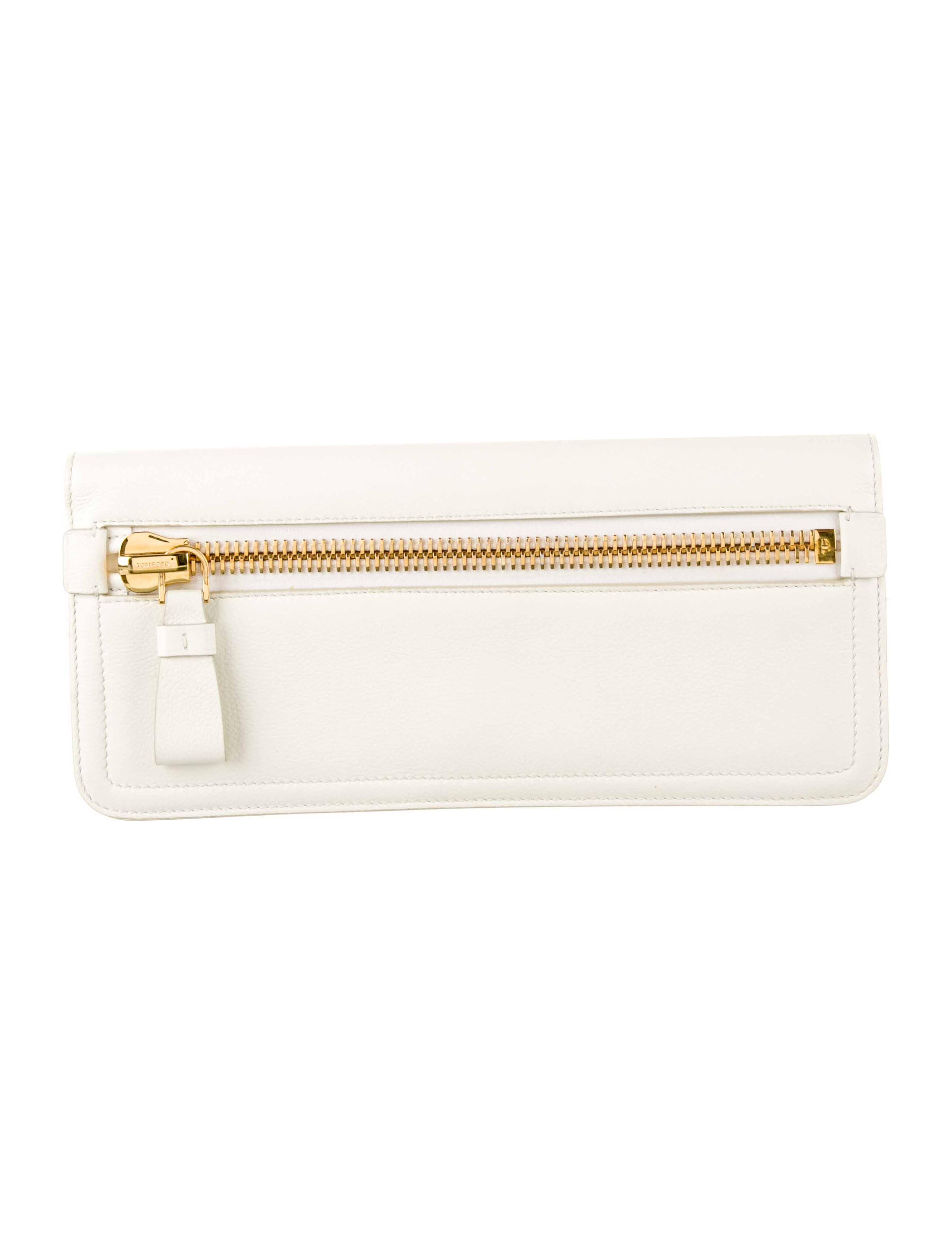 Tom Ford Textured Leather Clutch - White Clutches, Handbags - TOM132665 ...