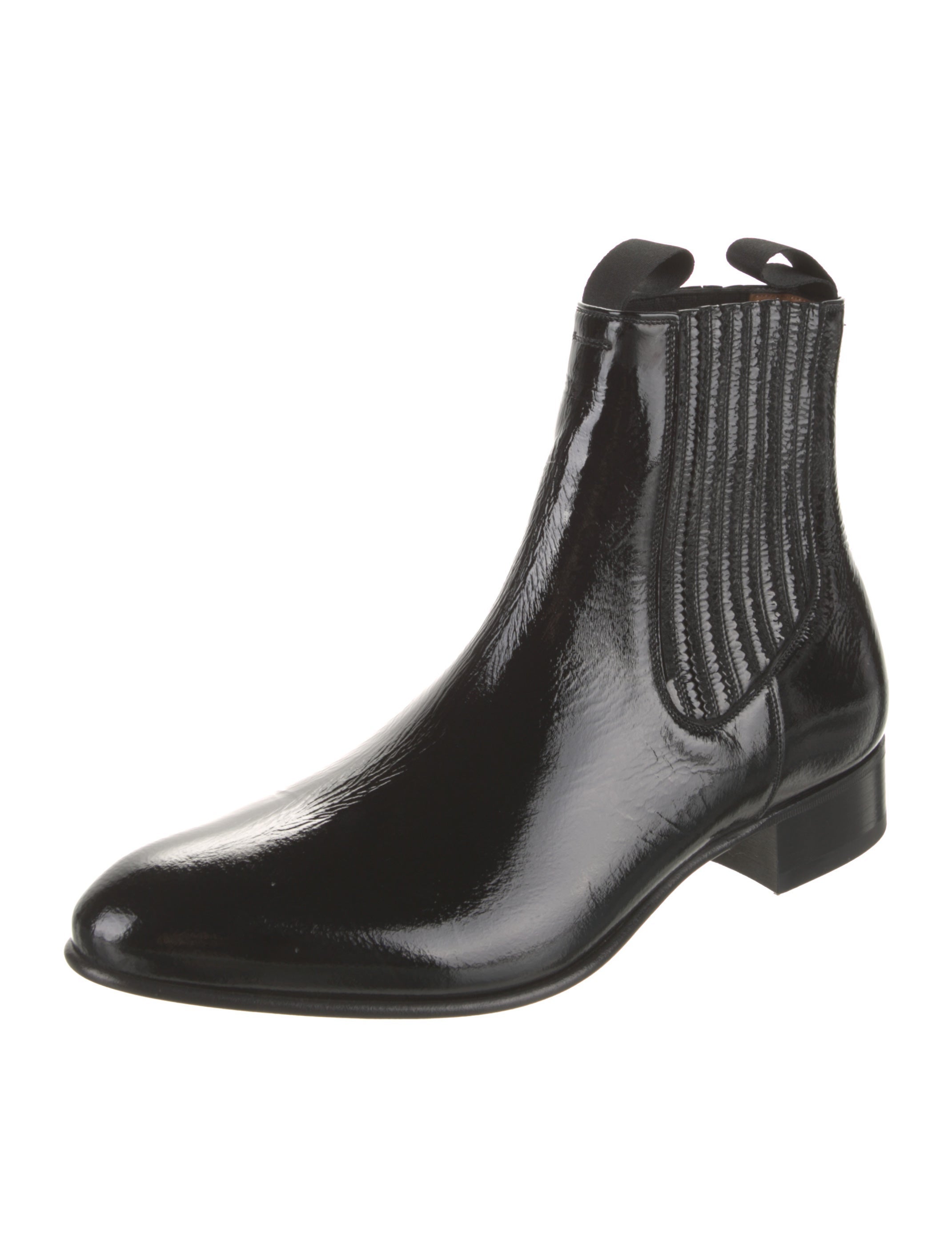 Tom Ford Patent Leather Chelsea Boots w/ Tags - Black Boots, Shoes ...