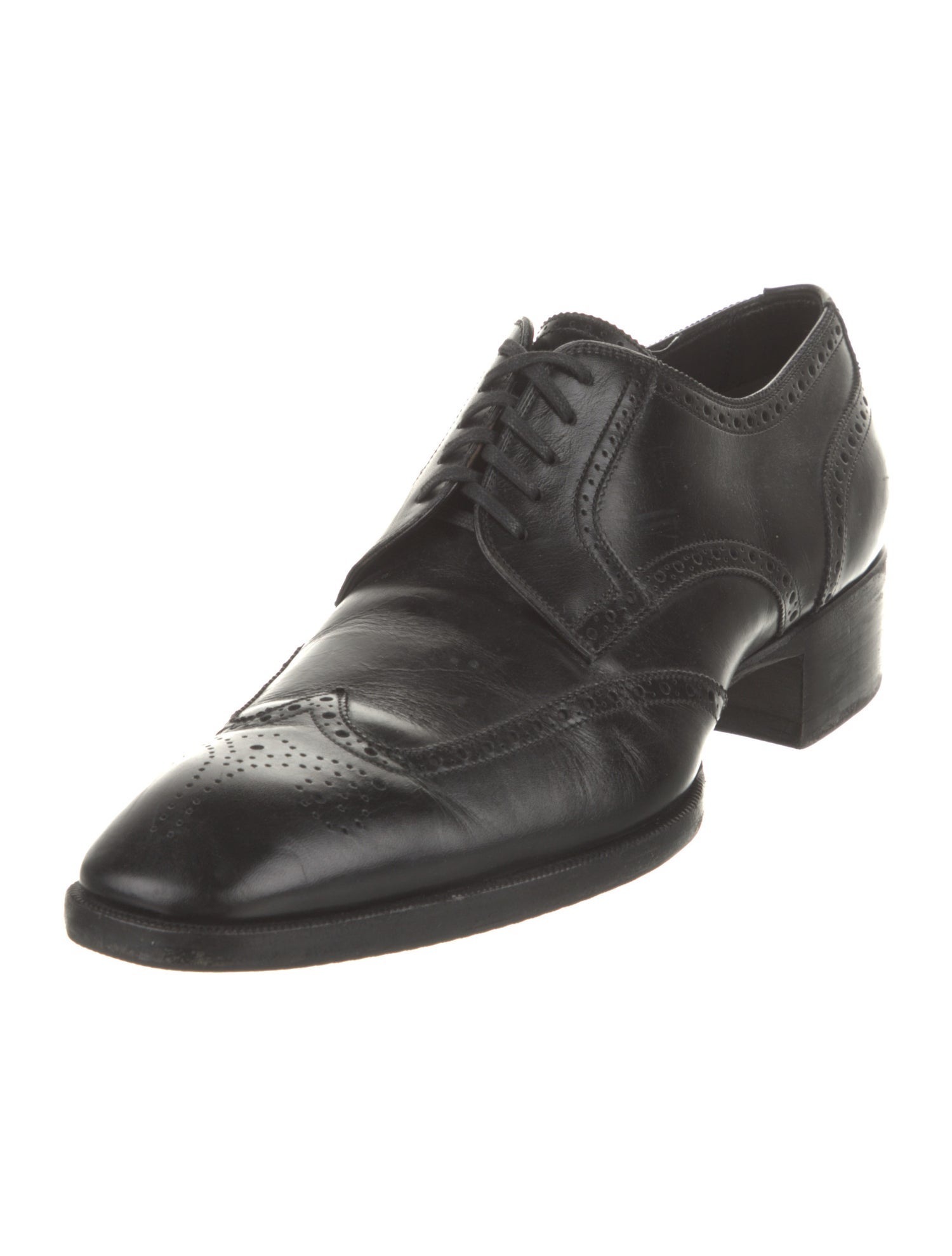 Tom Ford Leather Brogues - Black Oxfords, Shoes - TOM140861 | The RealReal