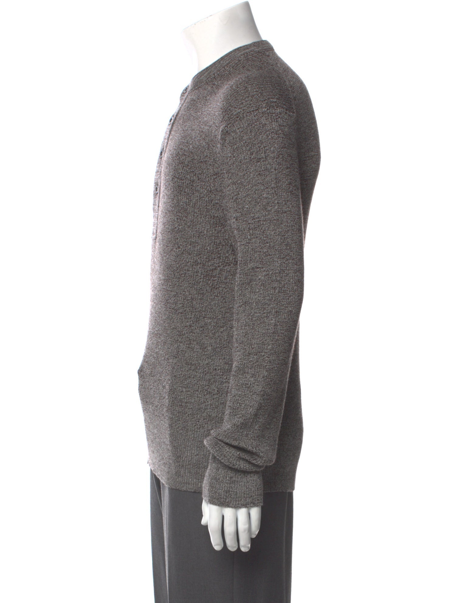 Tom Ford Crew Neck Long Sleeve Cardigan - Grey Sweaters, Clothing ...