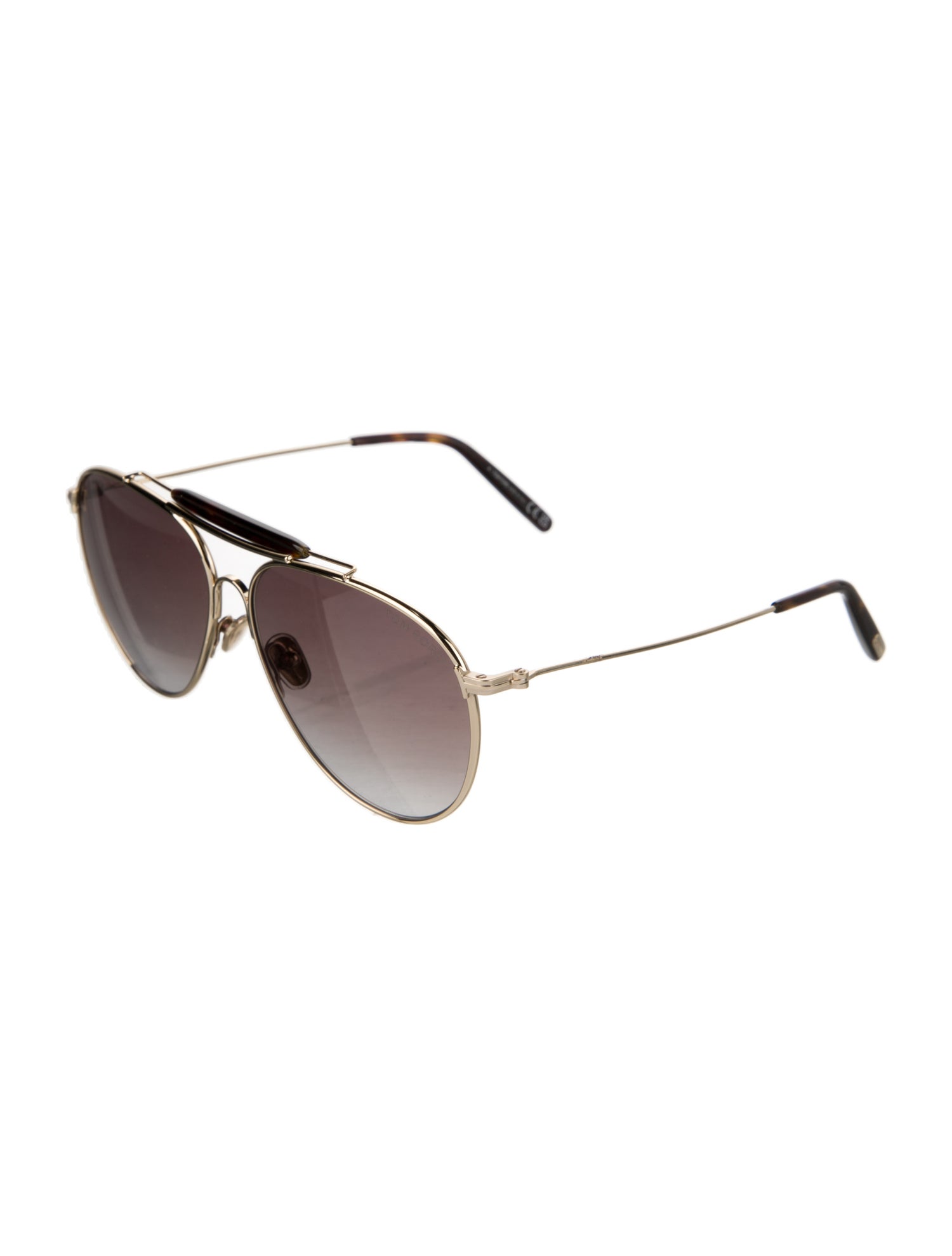 Tom Ford Aviator Gradient Sunglasses - Gold Sunglasses, Accessories ...