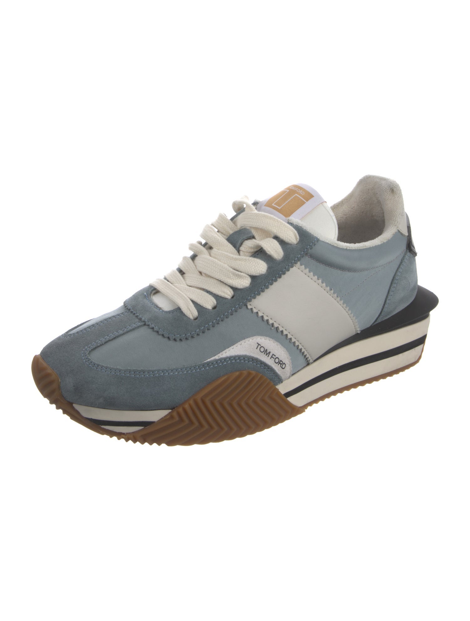 Tom Ford Suede Colorblock Pattern Chunky Sneakers - Blue Sneakers ...