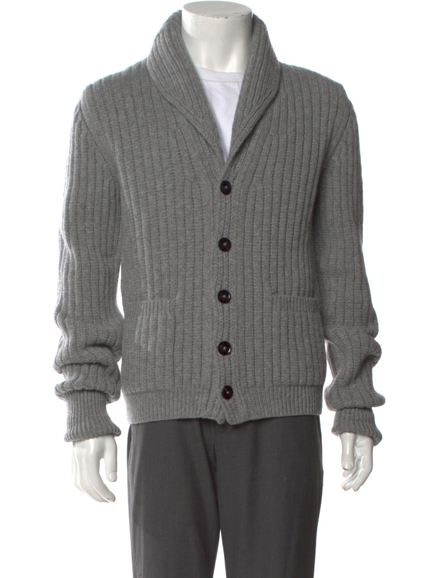 Tom Ford Collar Long Sleeve Cardigan w/ Tags - Grey Sweaters, Clothing ...