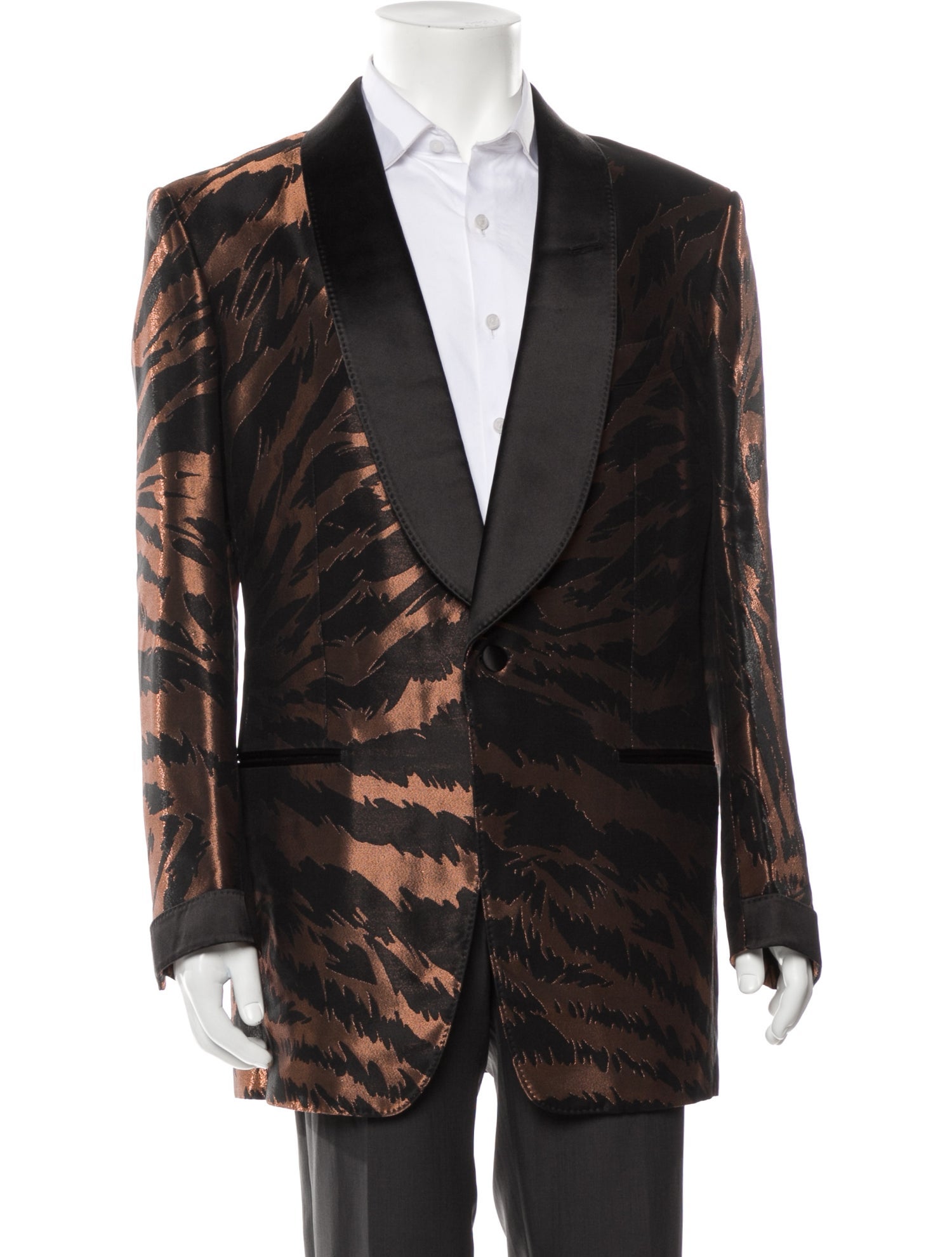 Tom Ford Animal Print Blazer w/ Tags - Brown Suiting, Clothing ...