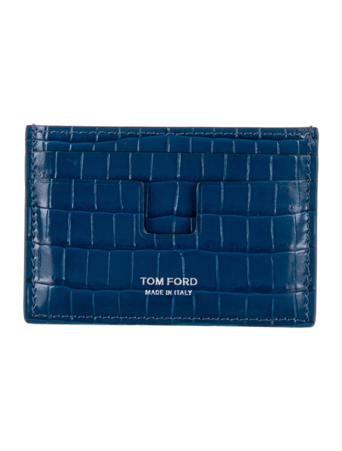 Tom Ford Animal Print Card Holder w/ Tags - Blue Wallets, Accessories ...