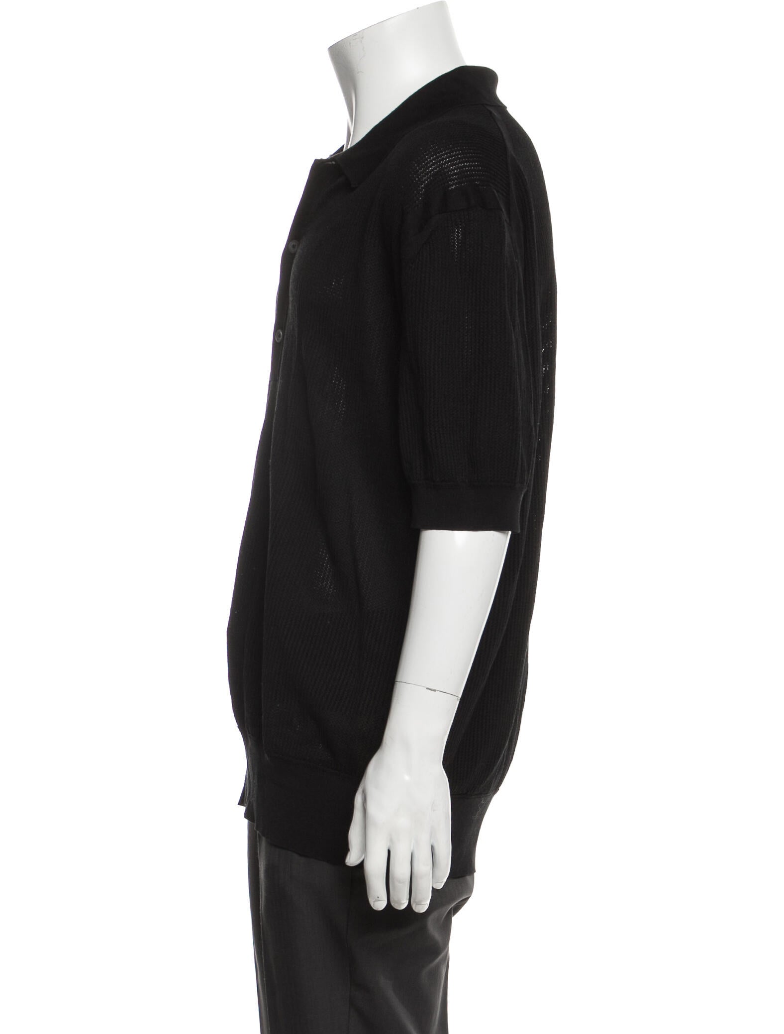 Tom Ford Collar Short Sleeve Polo Shirt - Black Polos, Clothing ...