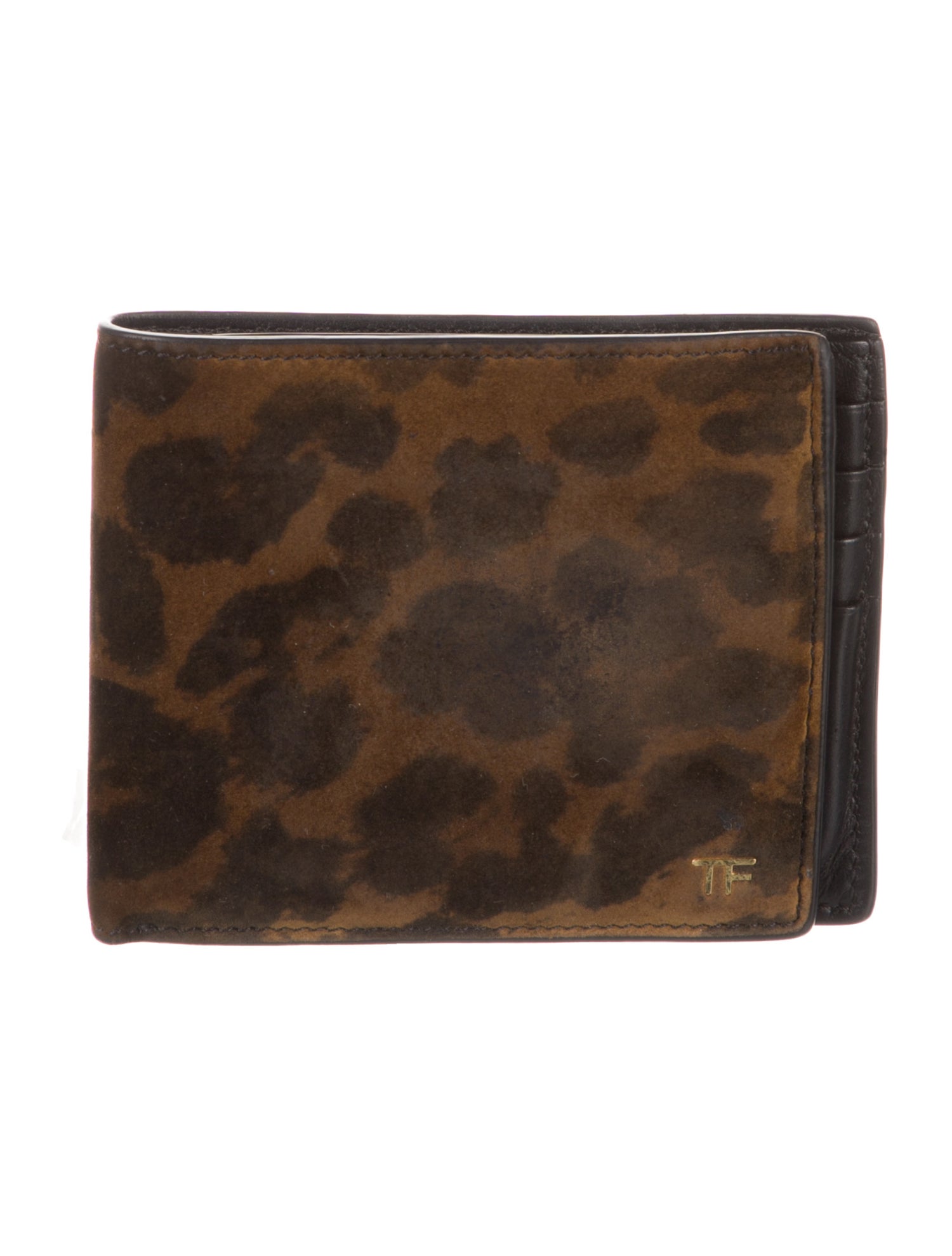 Tom Ford Suede Animal Print Bifold Wallet - Brown Wallets, Accessories ...