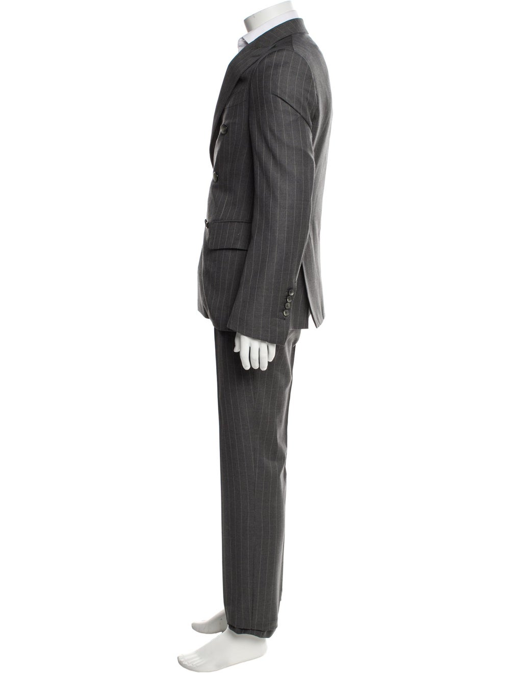 Tom Ford Wool Striped Two Piece Suit White 10 Rise Suiting