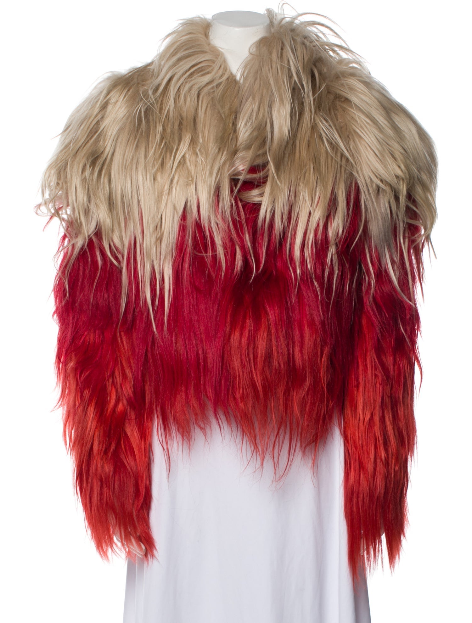 Tom Ford Goat Fur Colorblock Pattern Fur Jacket w/ Tags - Red Jackets ...